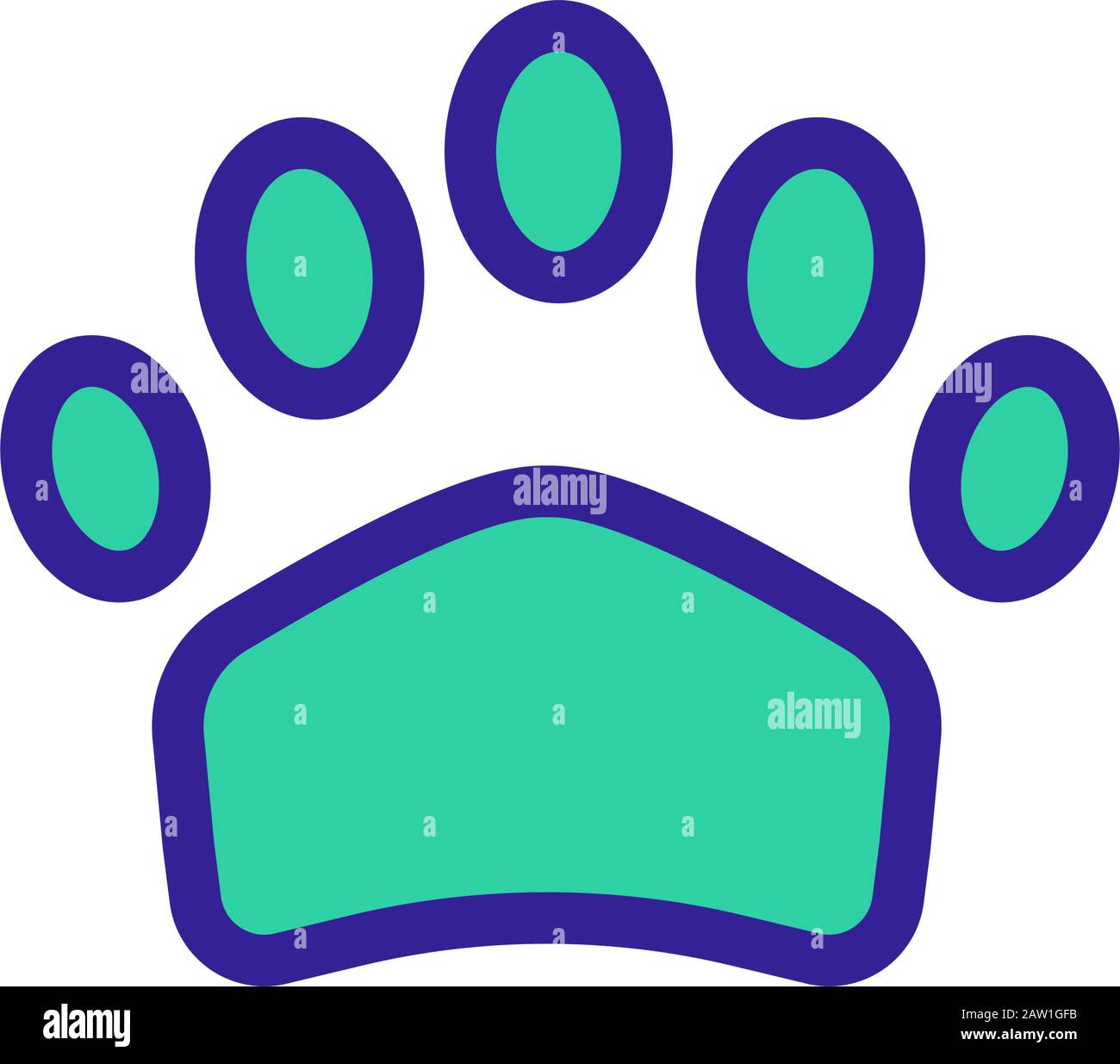 Paw icon vector. Isolated contour symbol illustration Stock Vector ...