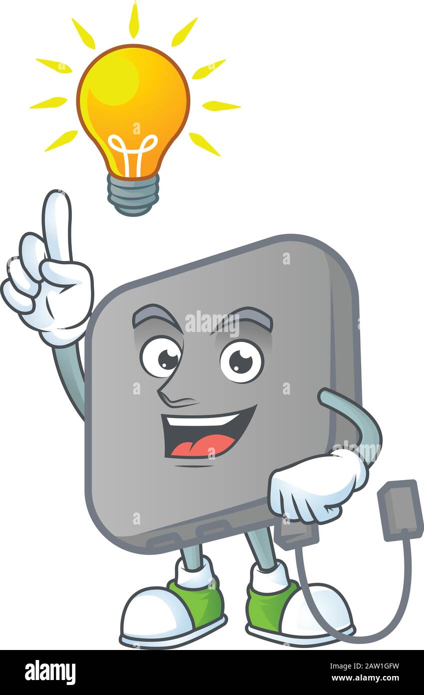 Smart power bank cartoon character has an idea Stock Vector Image & Art ...