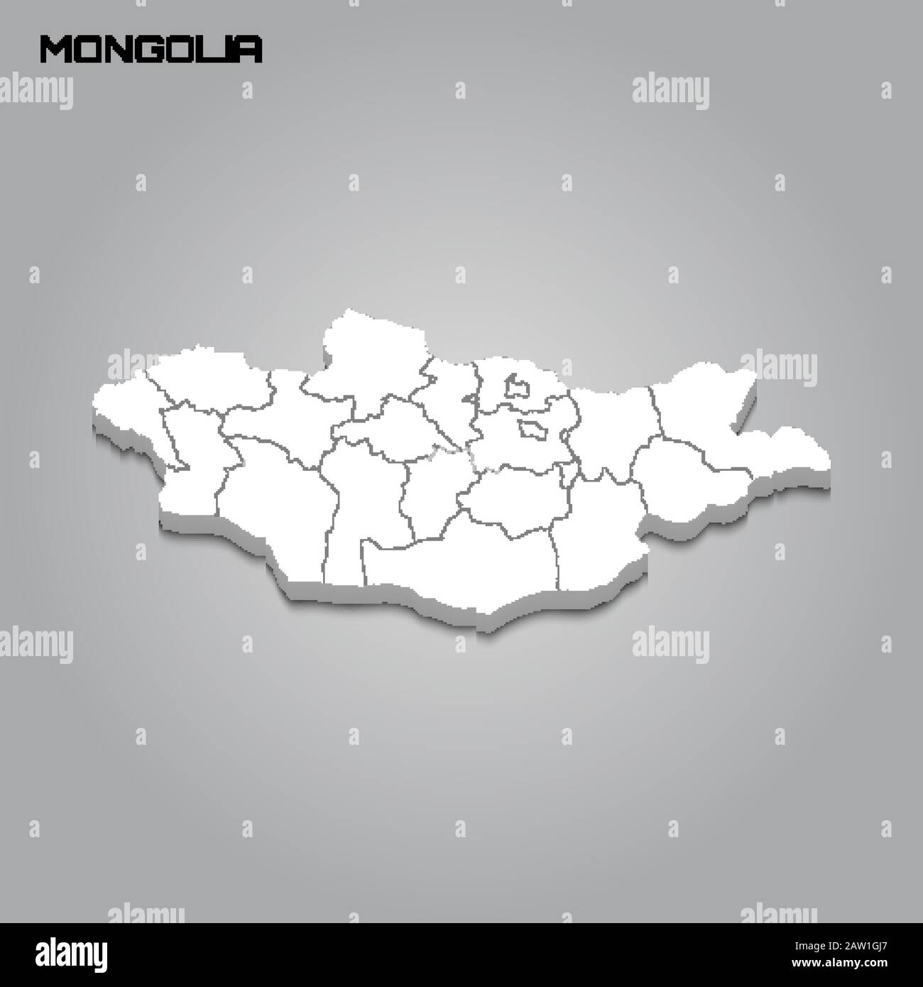 3d map mongolia borders hi-res stock photography and images - Alamy