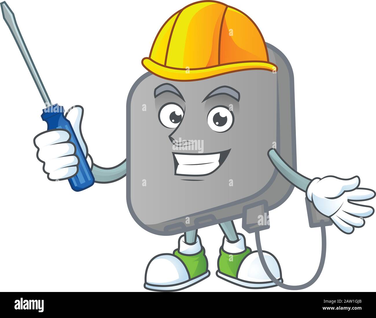 Smart automotive power bank in cartoon character style Stock Vector ...