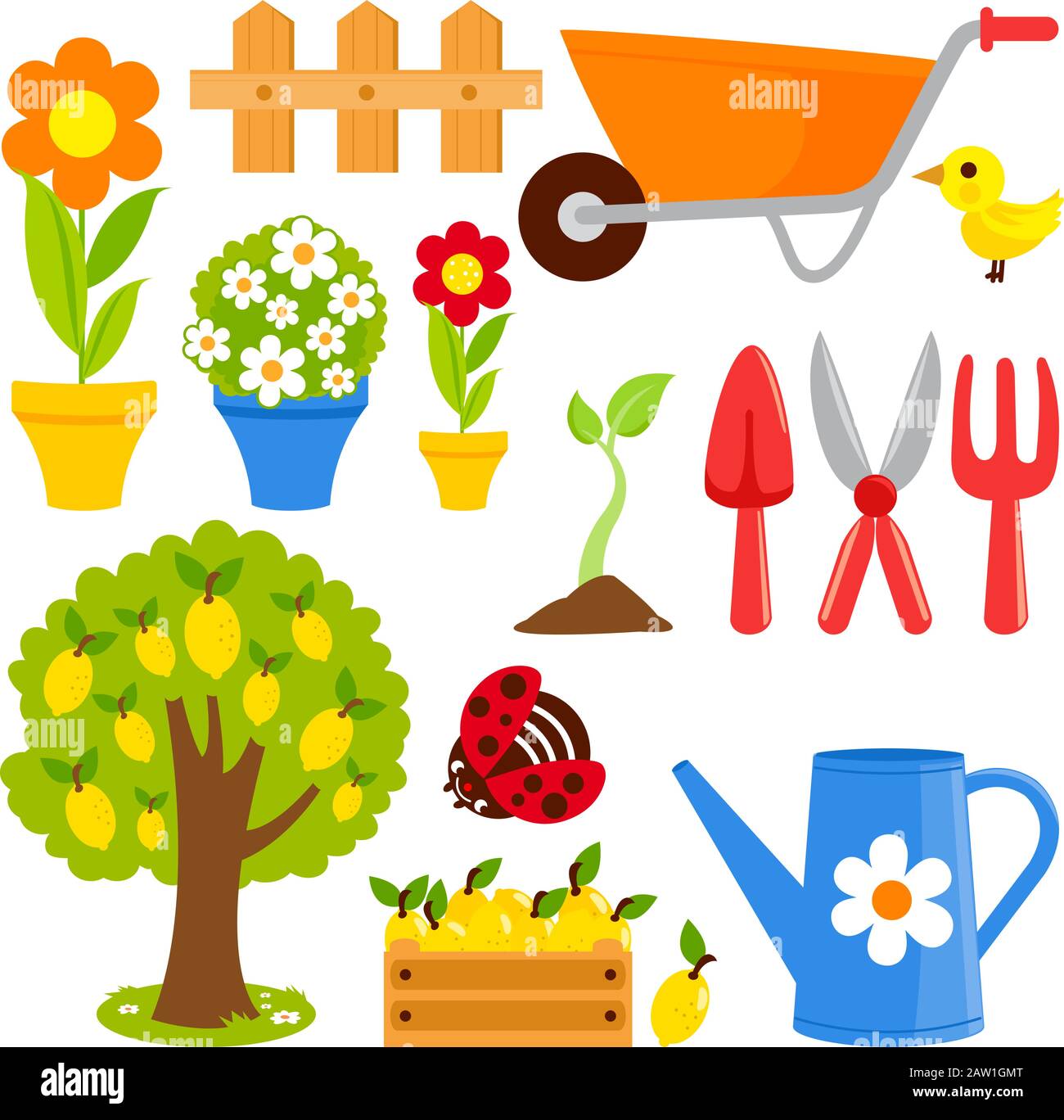 Plants container summer Stock Vector Images - Alamy