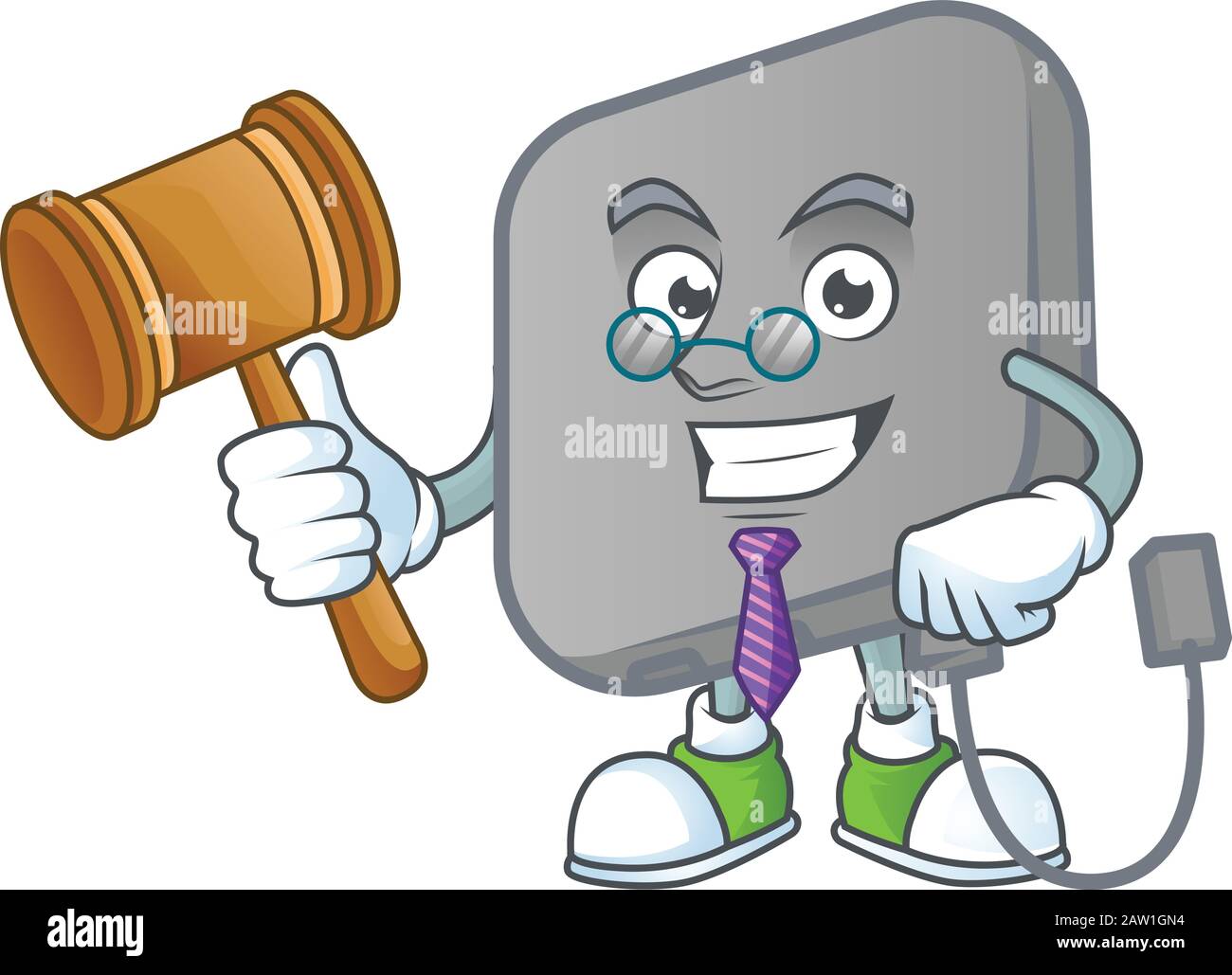 A wise Judge power bank in comic strip character design Stock Vector ...