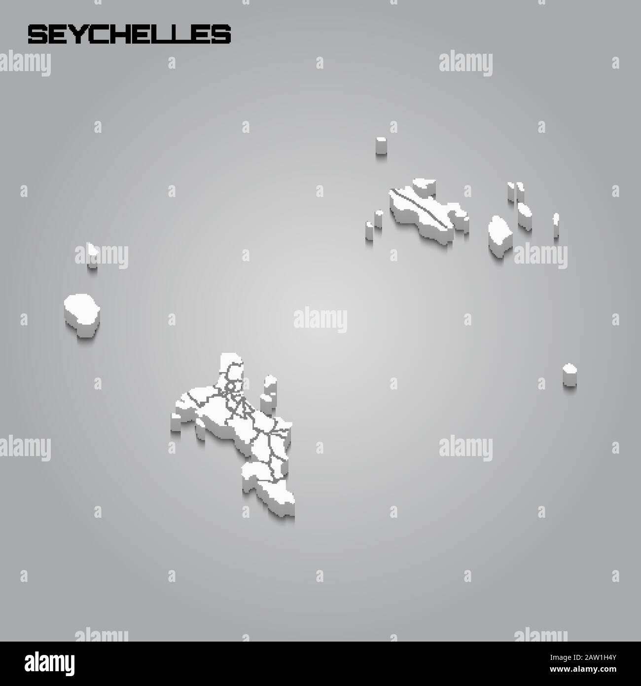 Seychelles 3d map borders hi-res stock photography and images - Alamy