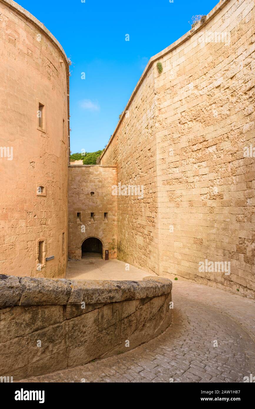 Menorca, Spain - Ocober 13, 2019: La Mola, fortress of Isabel II in ...