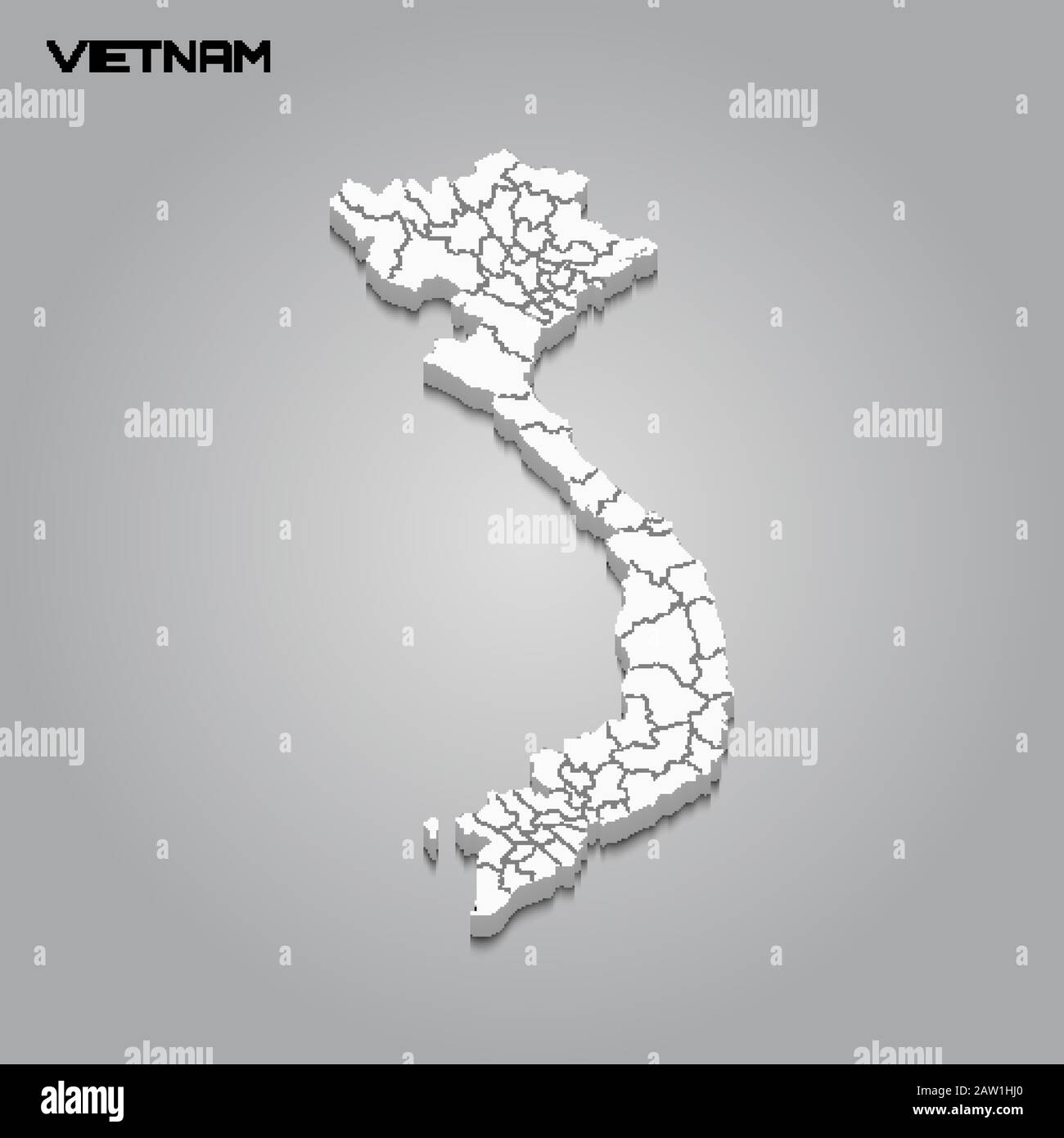 Vietnam 3d map borders hi-res stock photography and images - Alamy