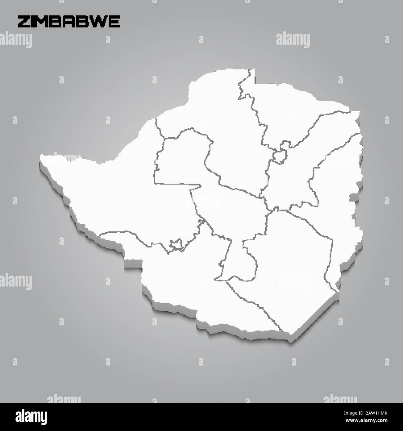 3d map with borders of regions. Vector illustration Stock Vector Image ...