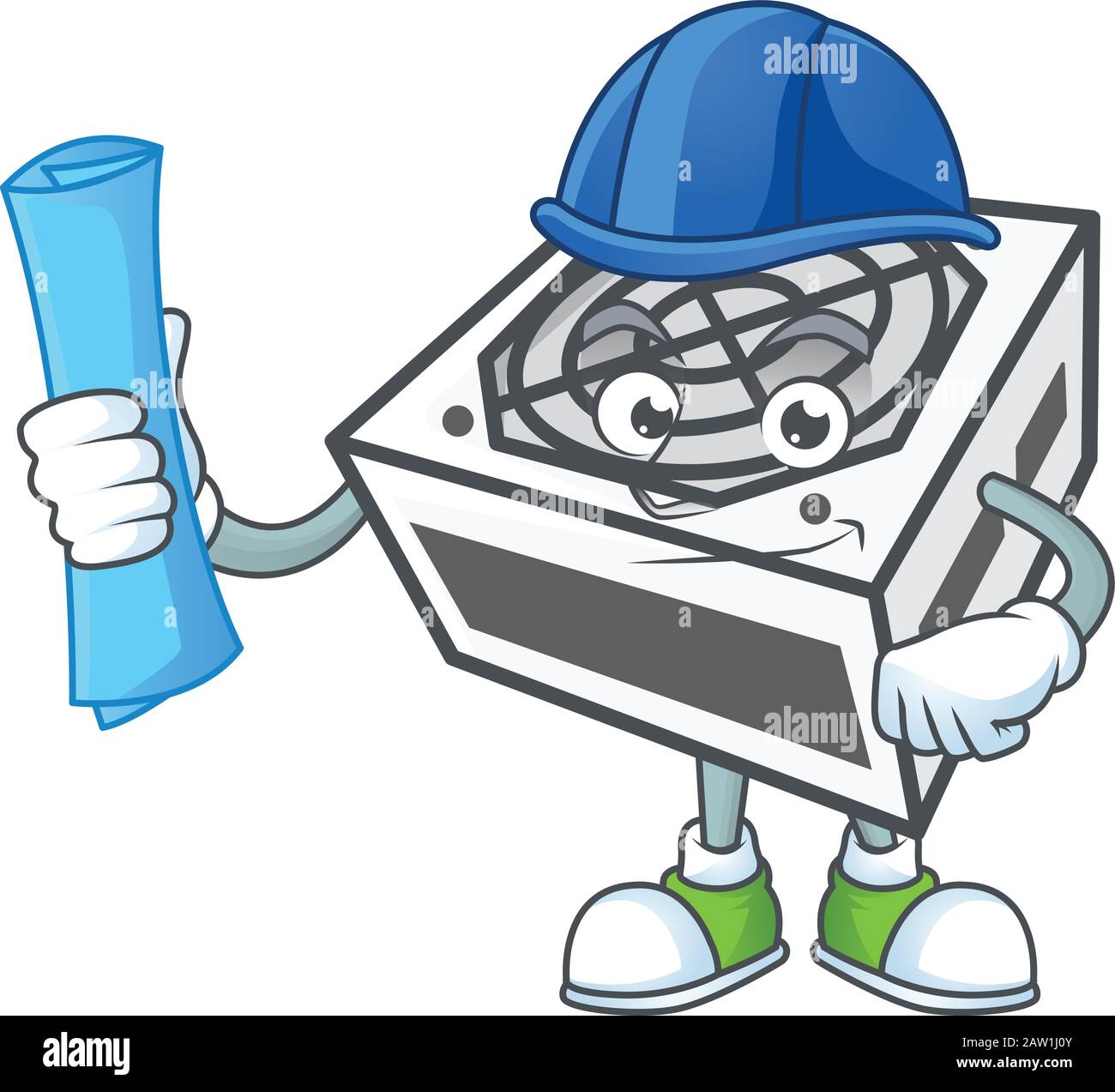 Elegant Architect power supply unit white color having blue prints and ...