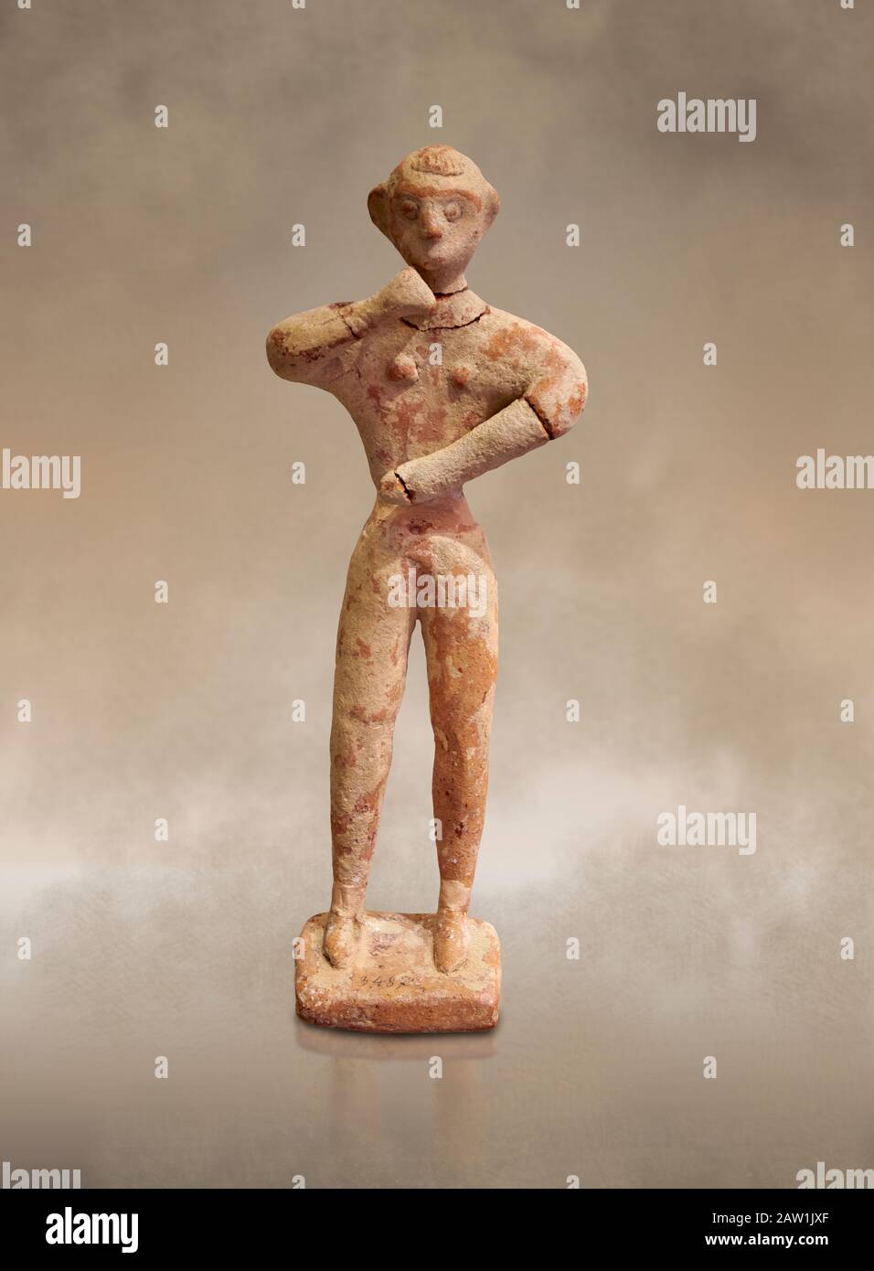 Minoan clay male figurine in the attitude of worship, Chamezi 1900-1700 ...