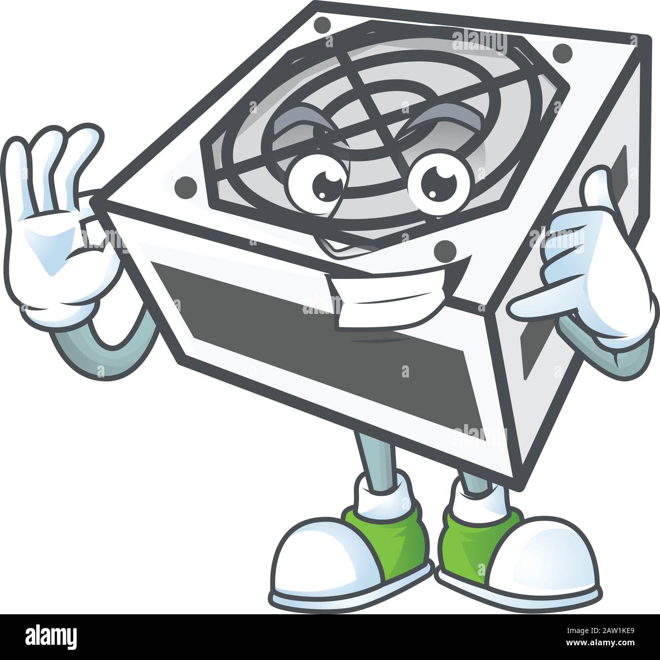 Call me funny power supply unit white color mascot picture style Stock ...