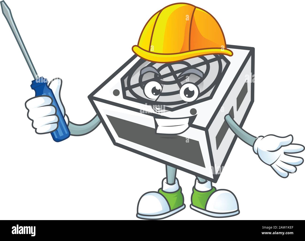 Cartoon In Computering Power Supply