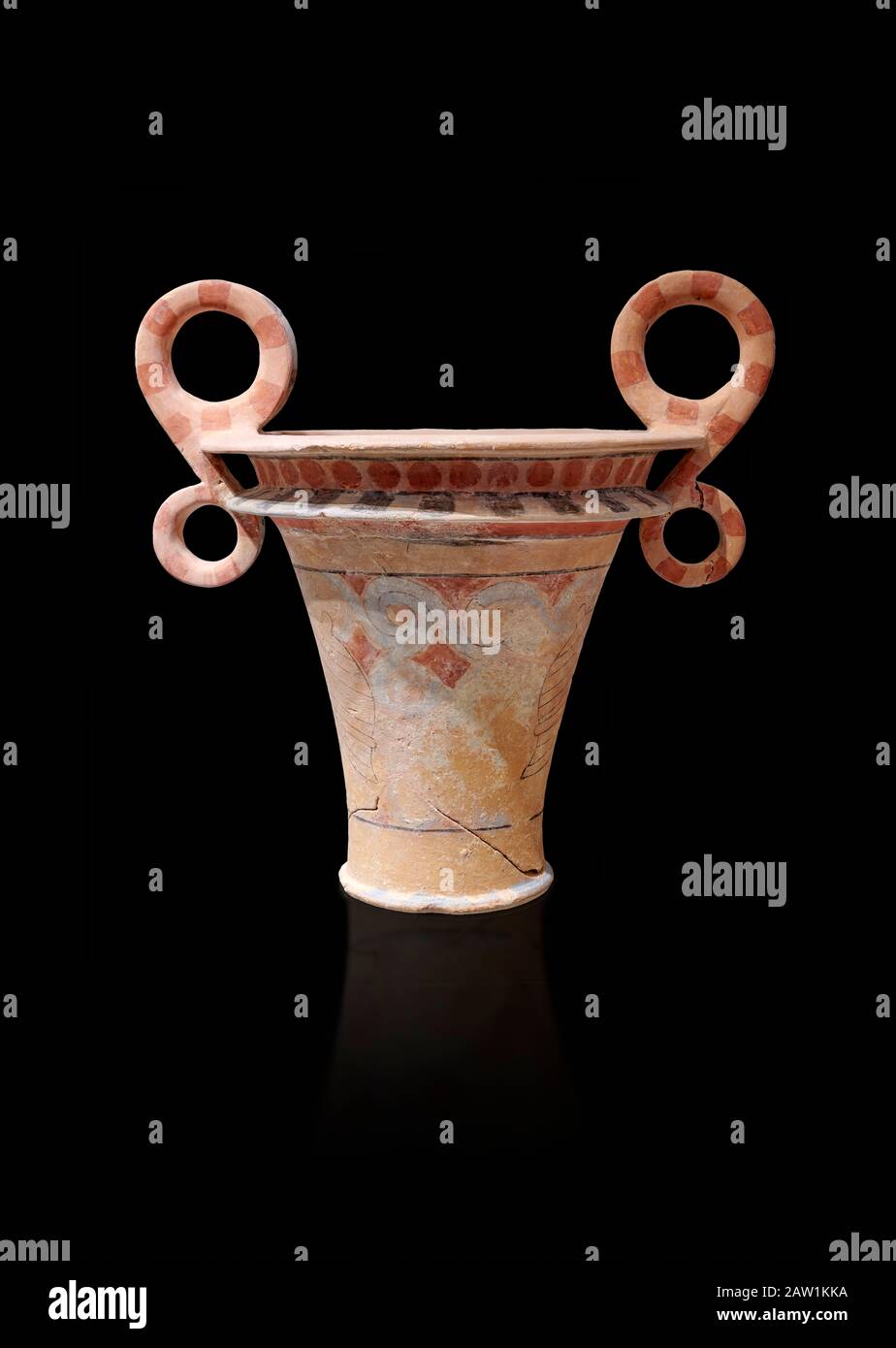 Minoan clay ritual vessel with figure of eight handles, Isopata 1450 ...