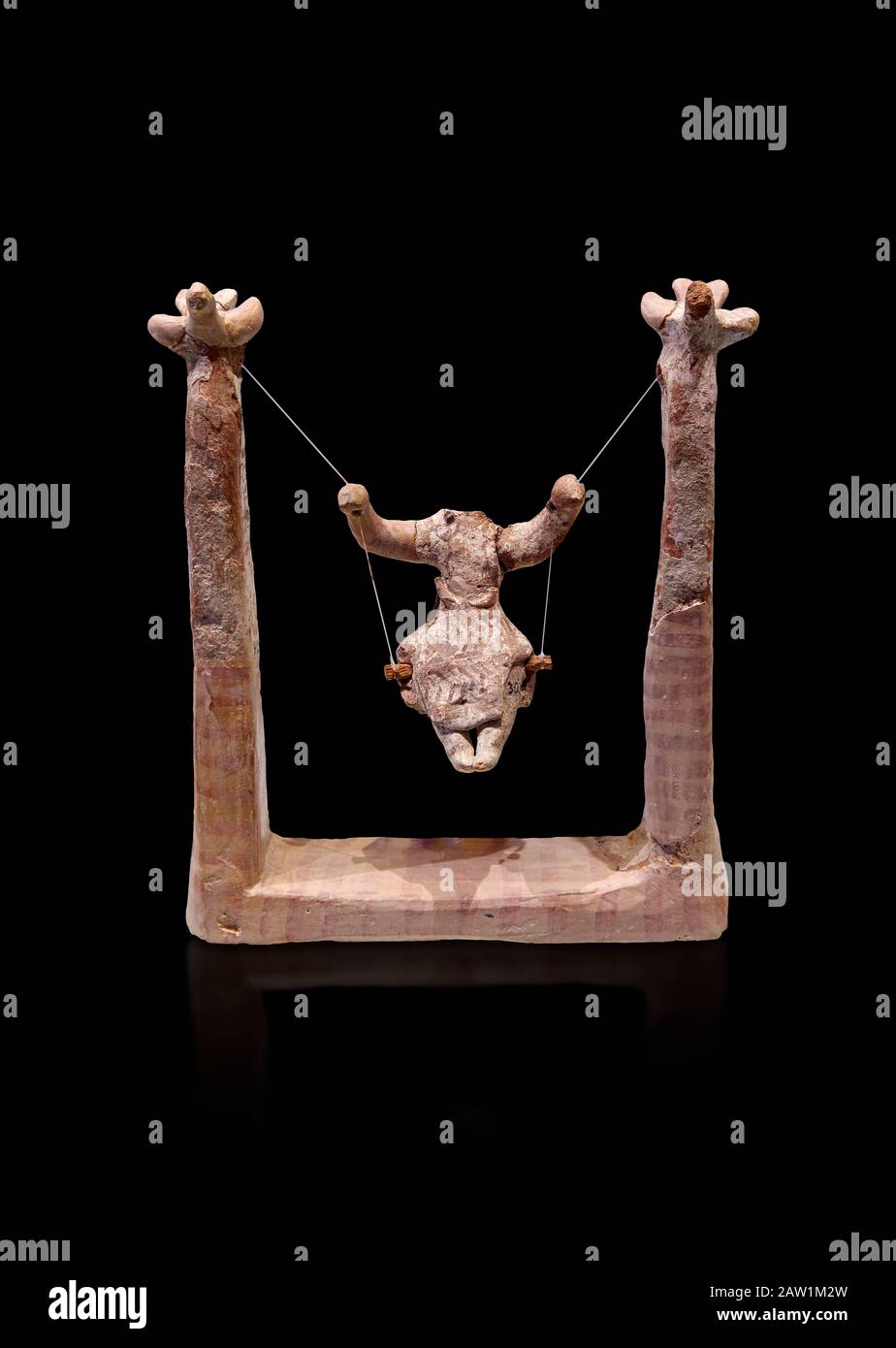 Minoan clay model of a divine figure on a swing , Agia Triada 1700-1600 ...