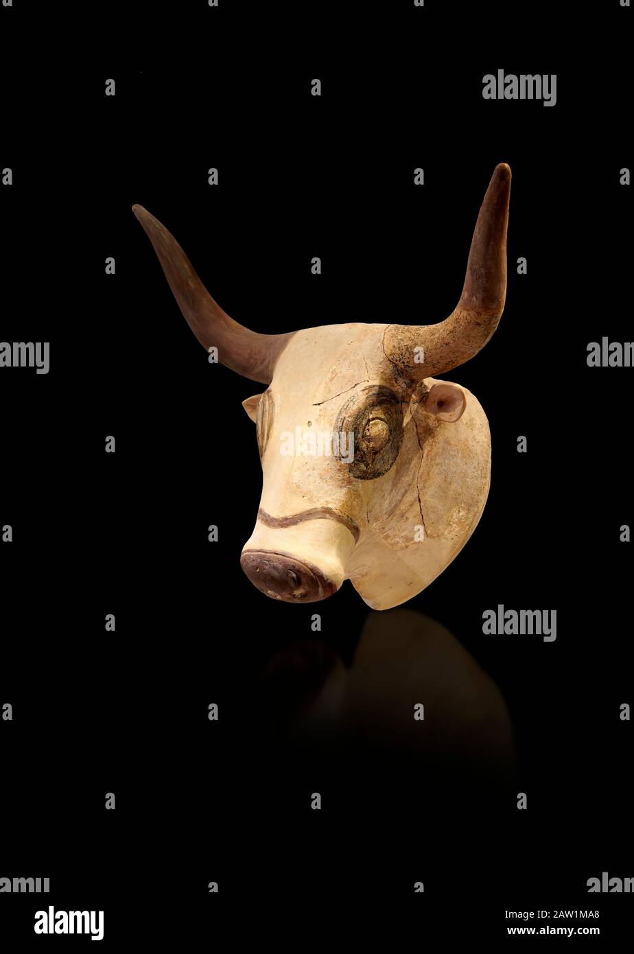 Minoan bull's head rhython libation vessel, Machlos 1500-1450 BC ...