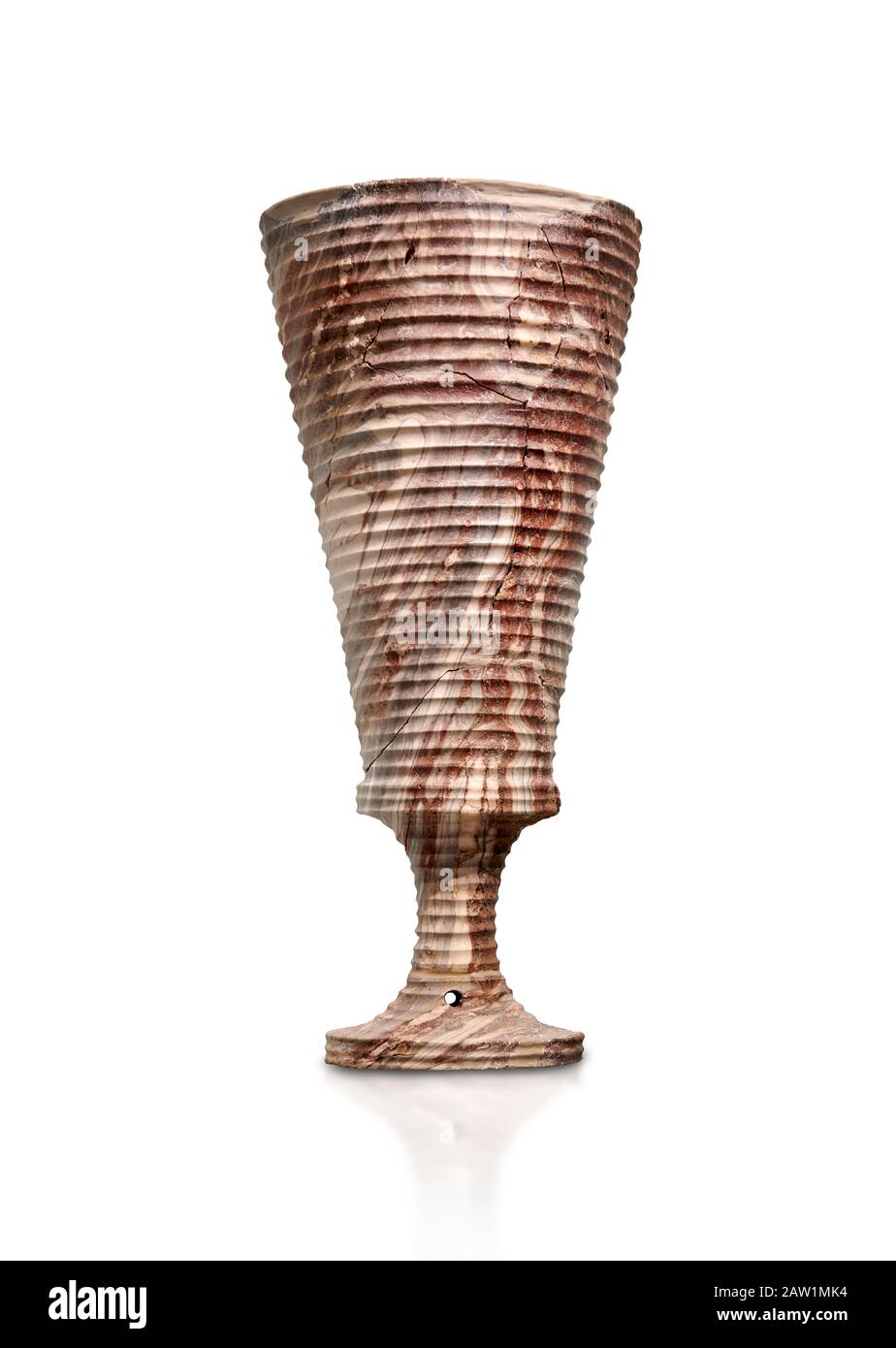 Minoan stone chalice made of spotted Nisyros Obsidian, Zakros central ...