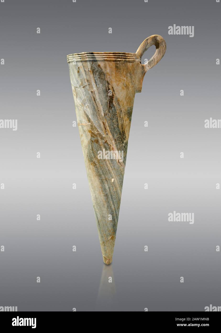 Minoan marble conical rhython, Zakros 1500-1400 BC; Heraklion ...