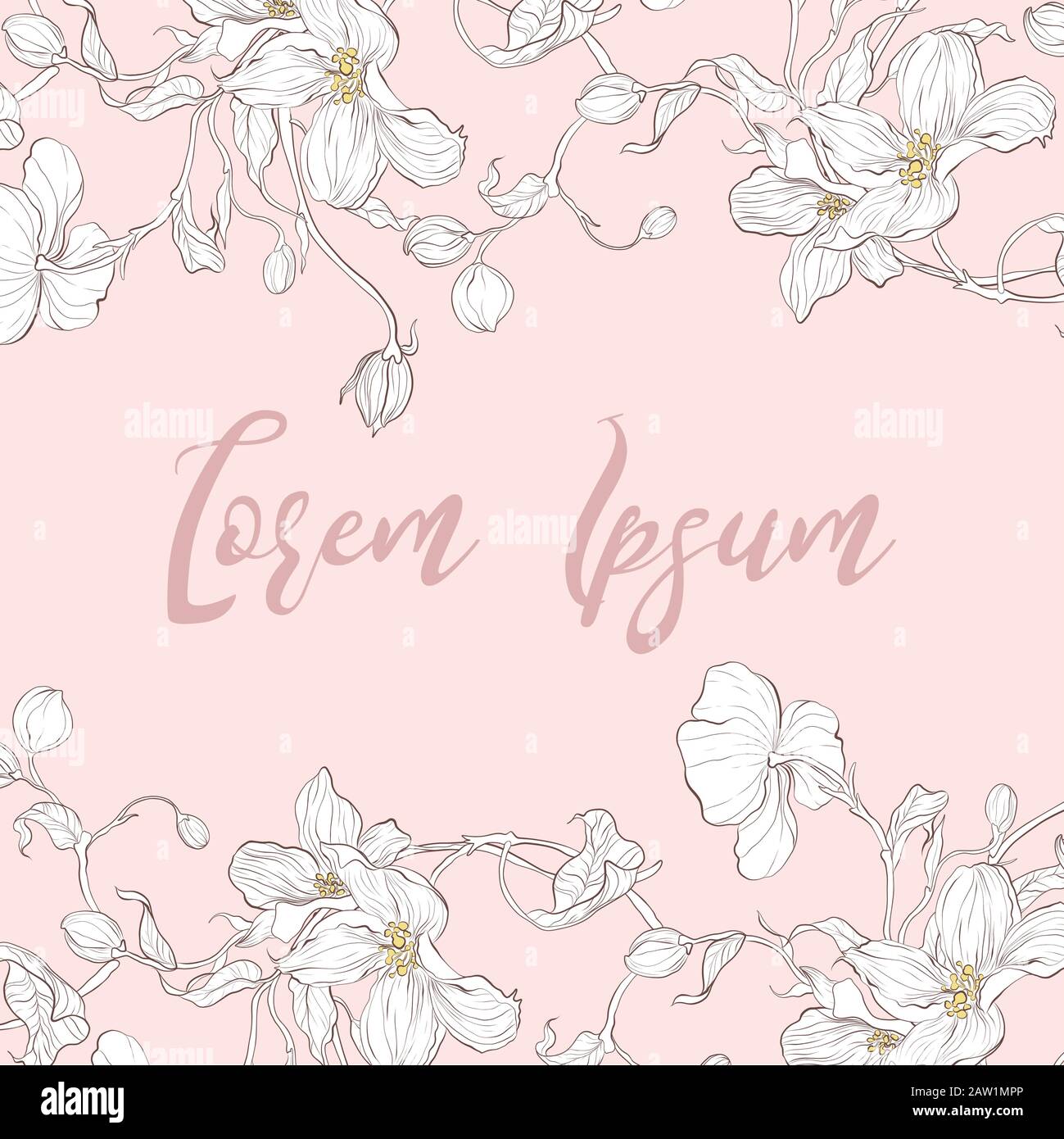 Vector decorative wedding invite. Postcard elegant template Stock ...