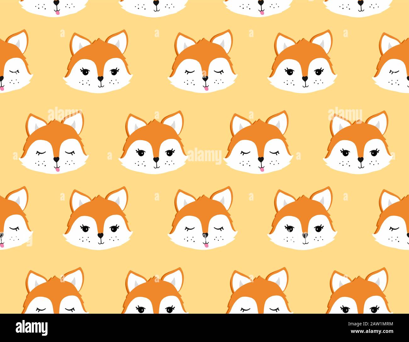 Fox seamless pattern. Vector illustration Stock Vector Image & Art - Alamy