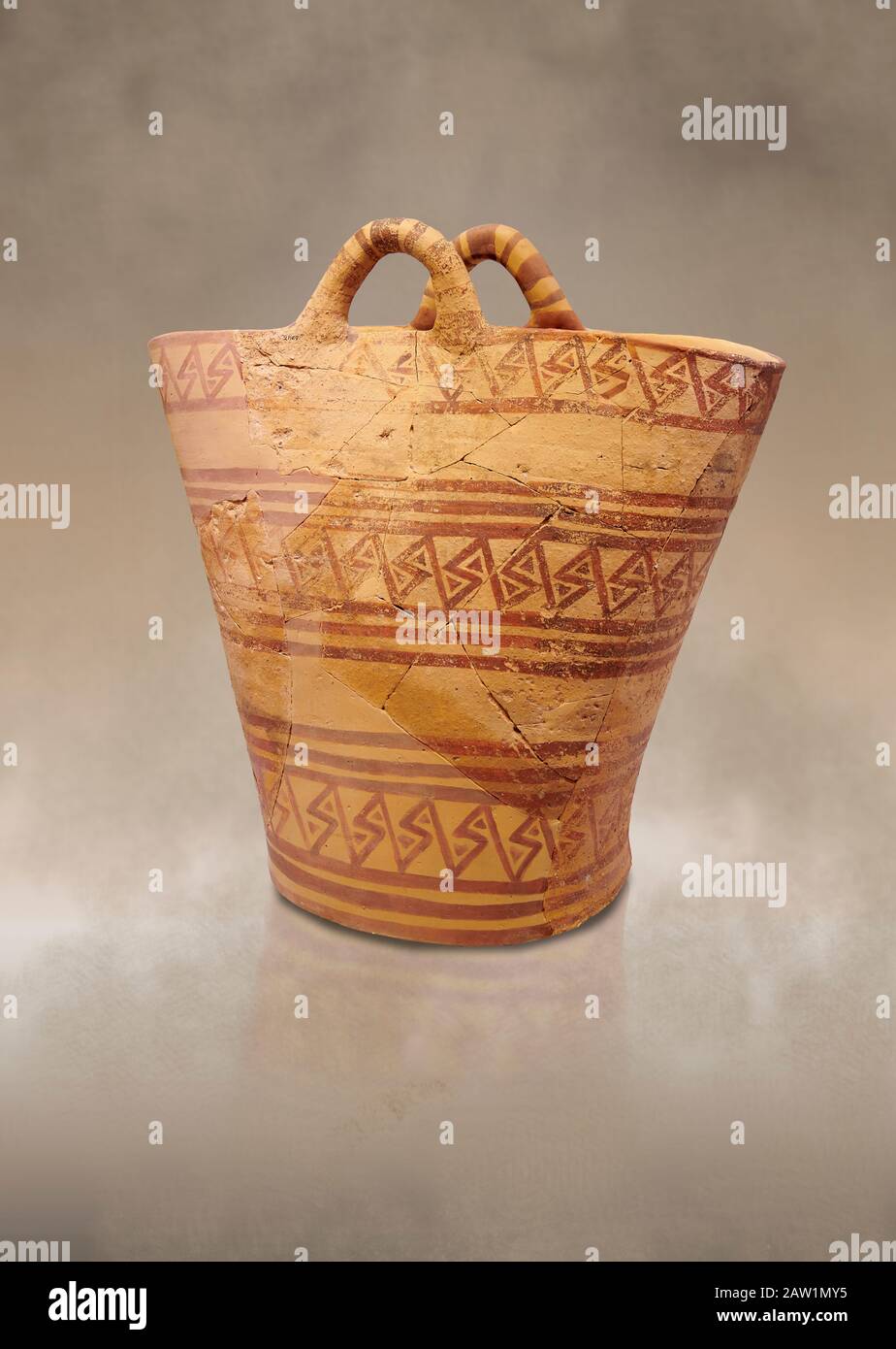 Minoan decorated clay alabastra , Konssos-Little Palace 1450-1370 BC ...