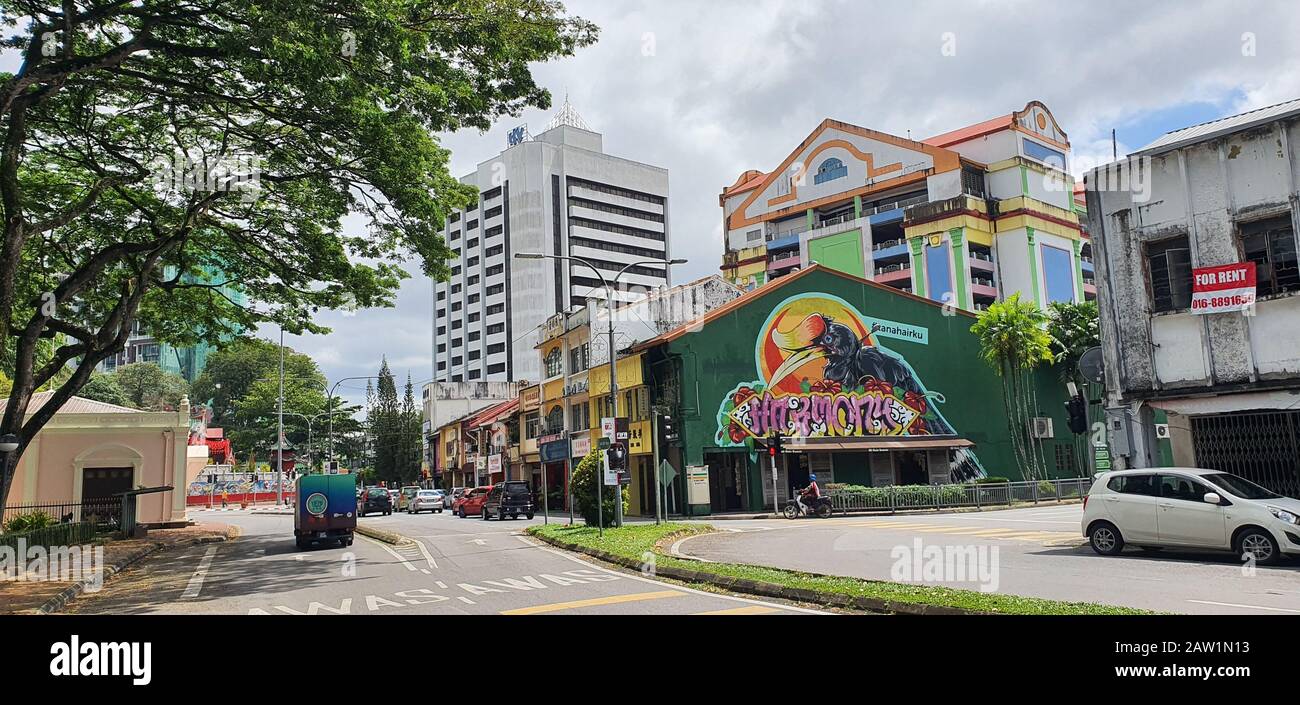 Kuching, Sarawak / Malaysia - February 6, 2020: The Waterfront area and ...
