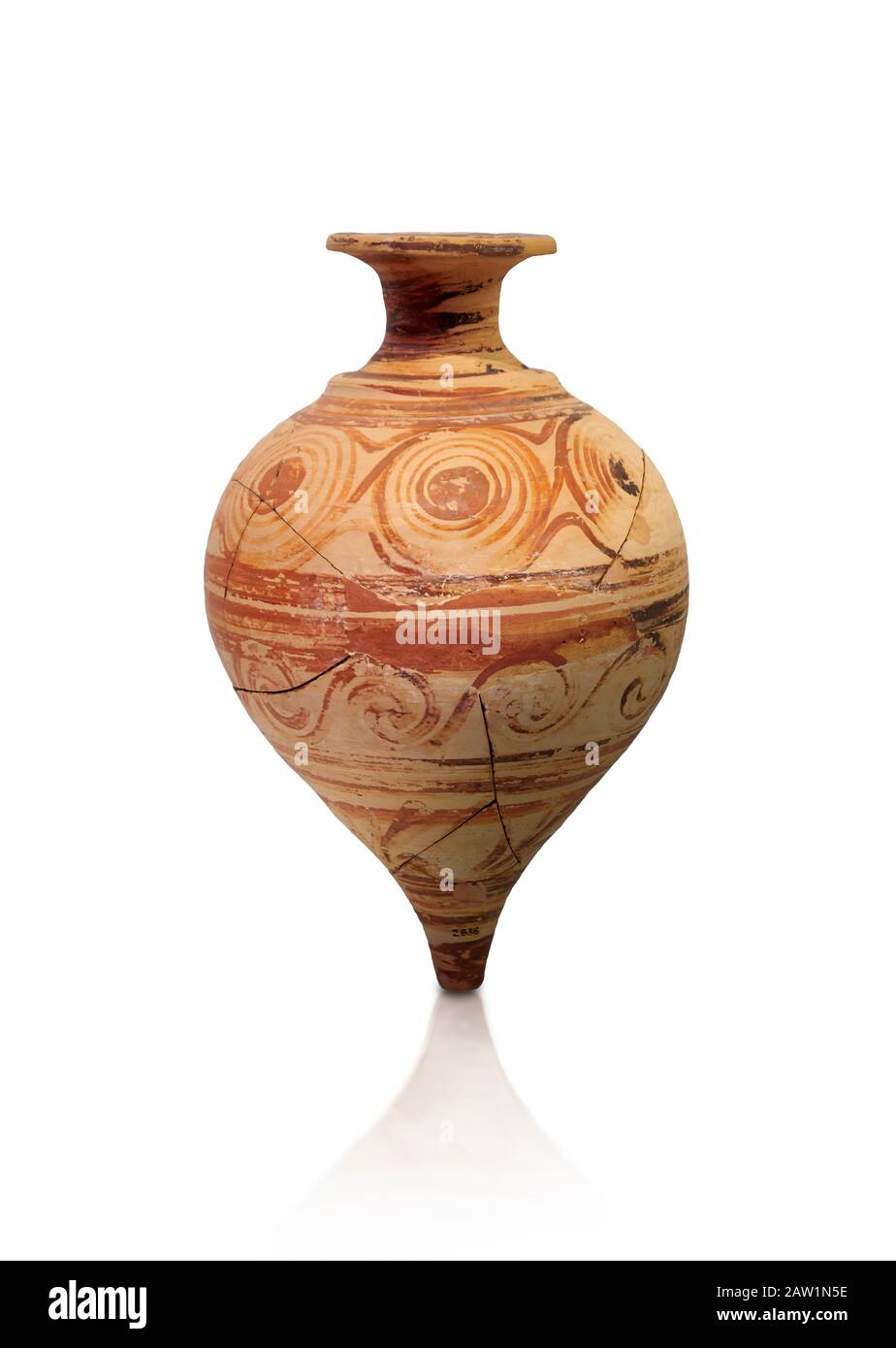 Minoan decorated rhython libation vessel with swirl design, Gournia ...