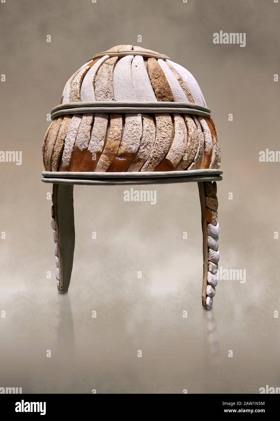 Minoan boar's tusk helmet with cheek guards,1450-1300 BC, Heraklion ...