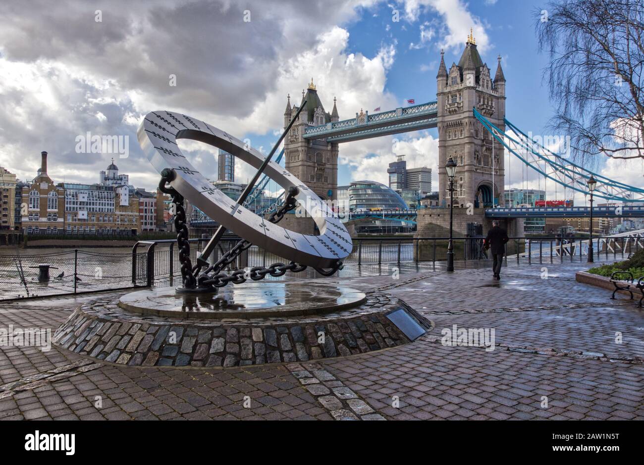 London, England - March 29 2016: Timepiece sundial, by Wendy Taylor, at ...
