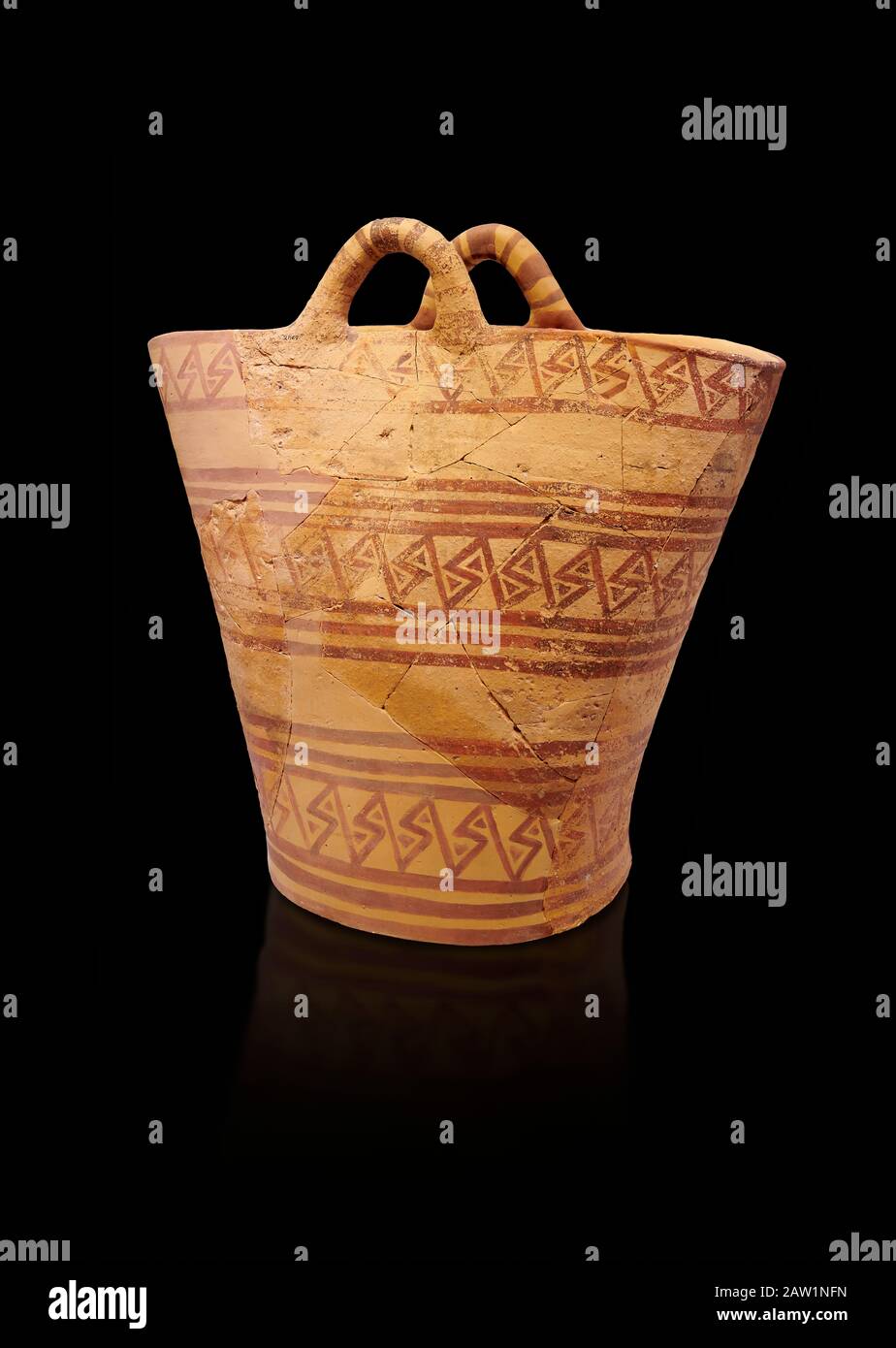Minoan decorated bag shaped clay alabastra , Konssos-Little Palace 1450 ...