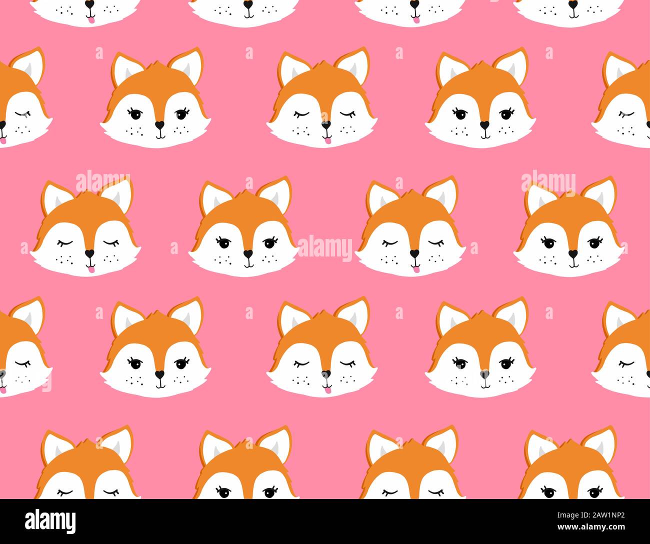 Fox Seamless Pattern Vector Illustration Stock Vector Image And Art Alamy