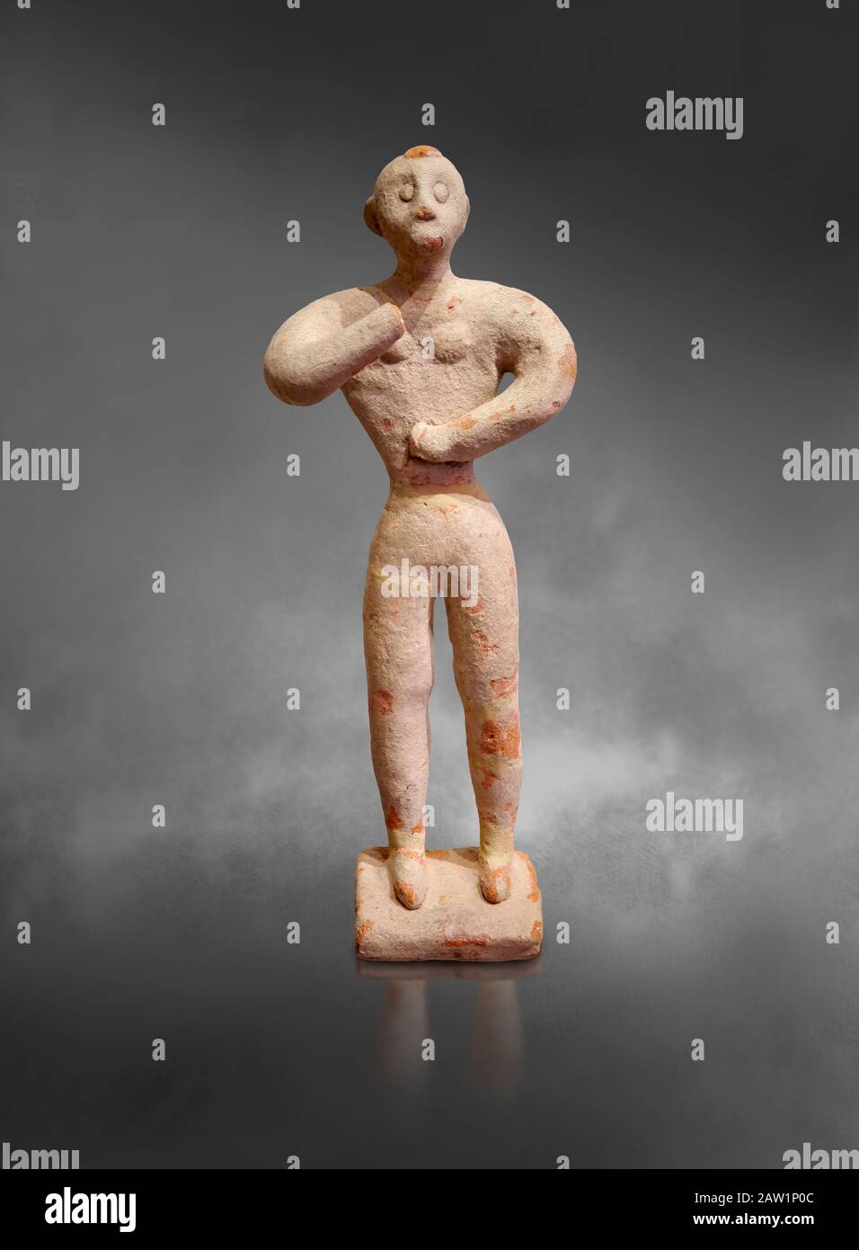 Minoan clay male figurine in the attitude of worship, Chamezi 1900-1700 ...