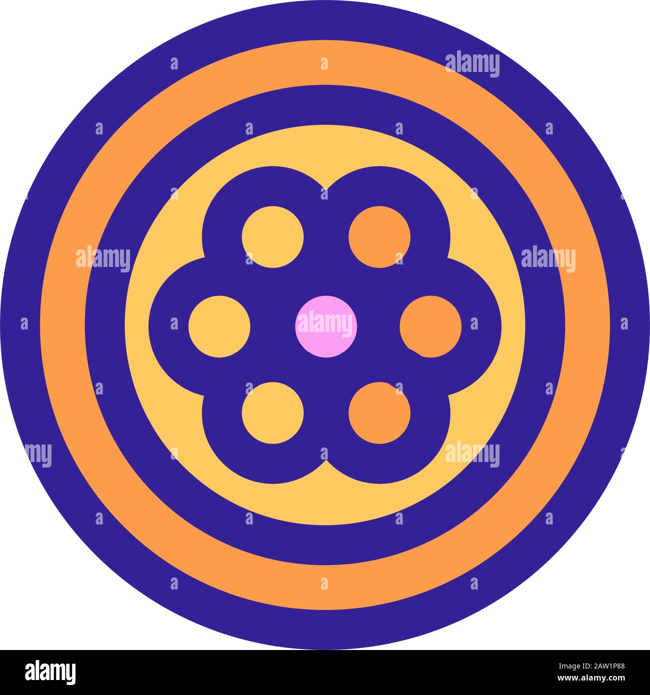 Optical cable icon vector. Isolated contour symbol illustration Stock ...