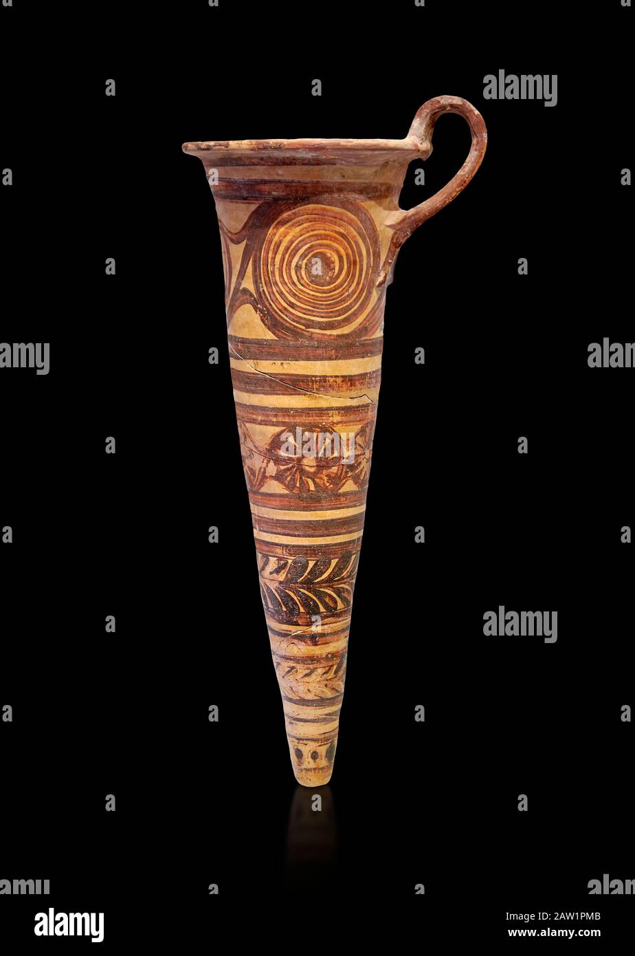 Minoan decorated conical rhython libation vessel, Gournia 1600-1450 BC ...