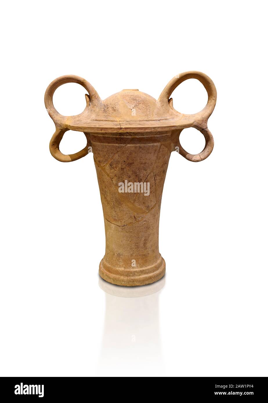 Minoan clay ritual vessel with figure of eight handles, Tomb of the ...