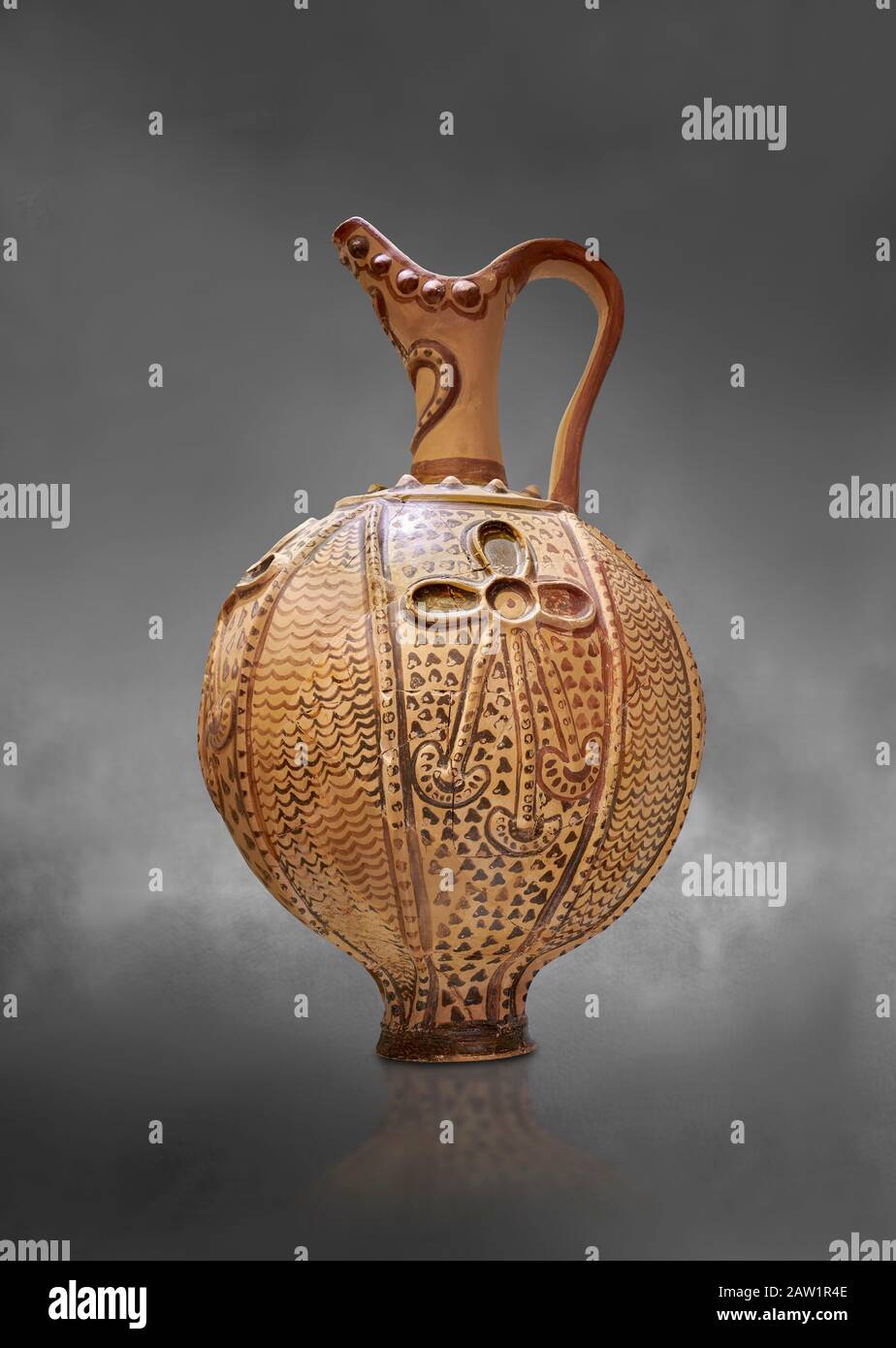 Minoan decorated ritual ewer with a sacral knot relief , Konssos-Little ...