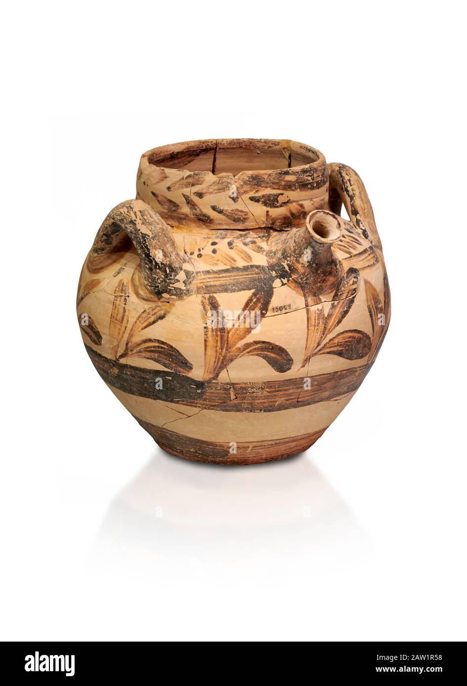 The Minoan spouted jug with floral design , Kamilari 1500-1300 BC ...