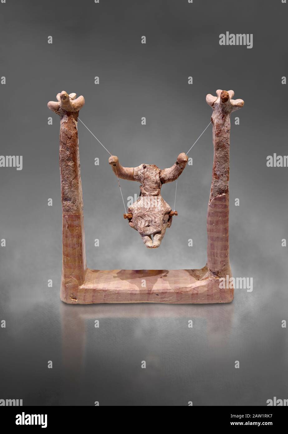 Minoan clay model of a divine figure on a swing , Agia Triada 1700-1600 ...