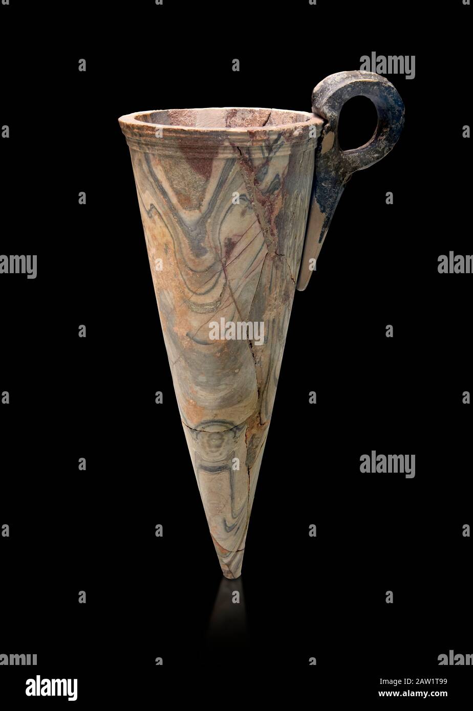 Minoan marble conical rhython, Zakros 1500-1400 BC; Heraklion ...