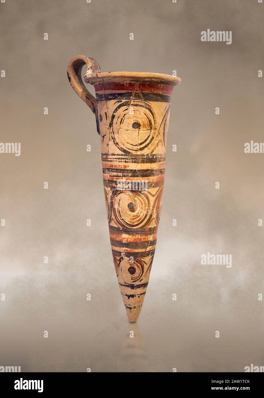 Minoan decorated conical rhython libation vessel, Gournia 1600-1450 BC ...