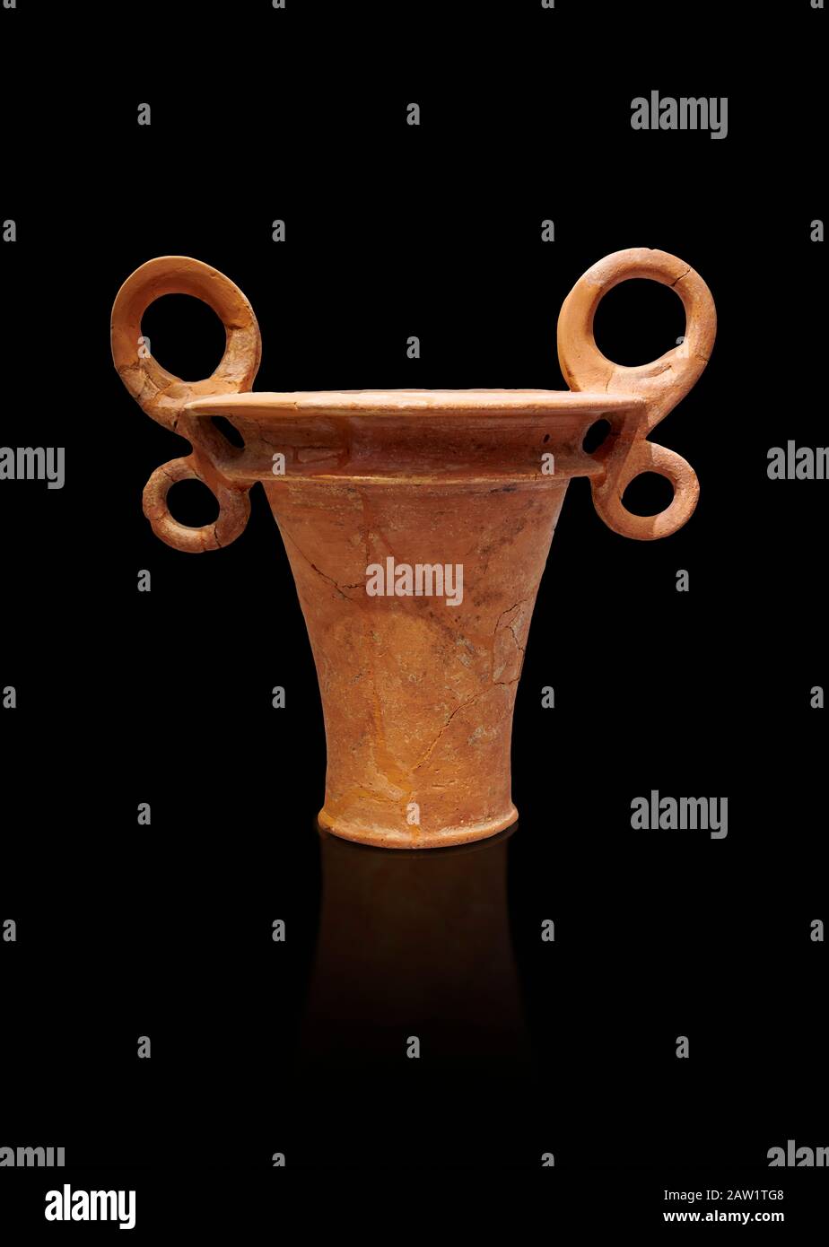 Minoan clay ritual vessel with figure of eight handles, Isopata 1450 ...
