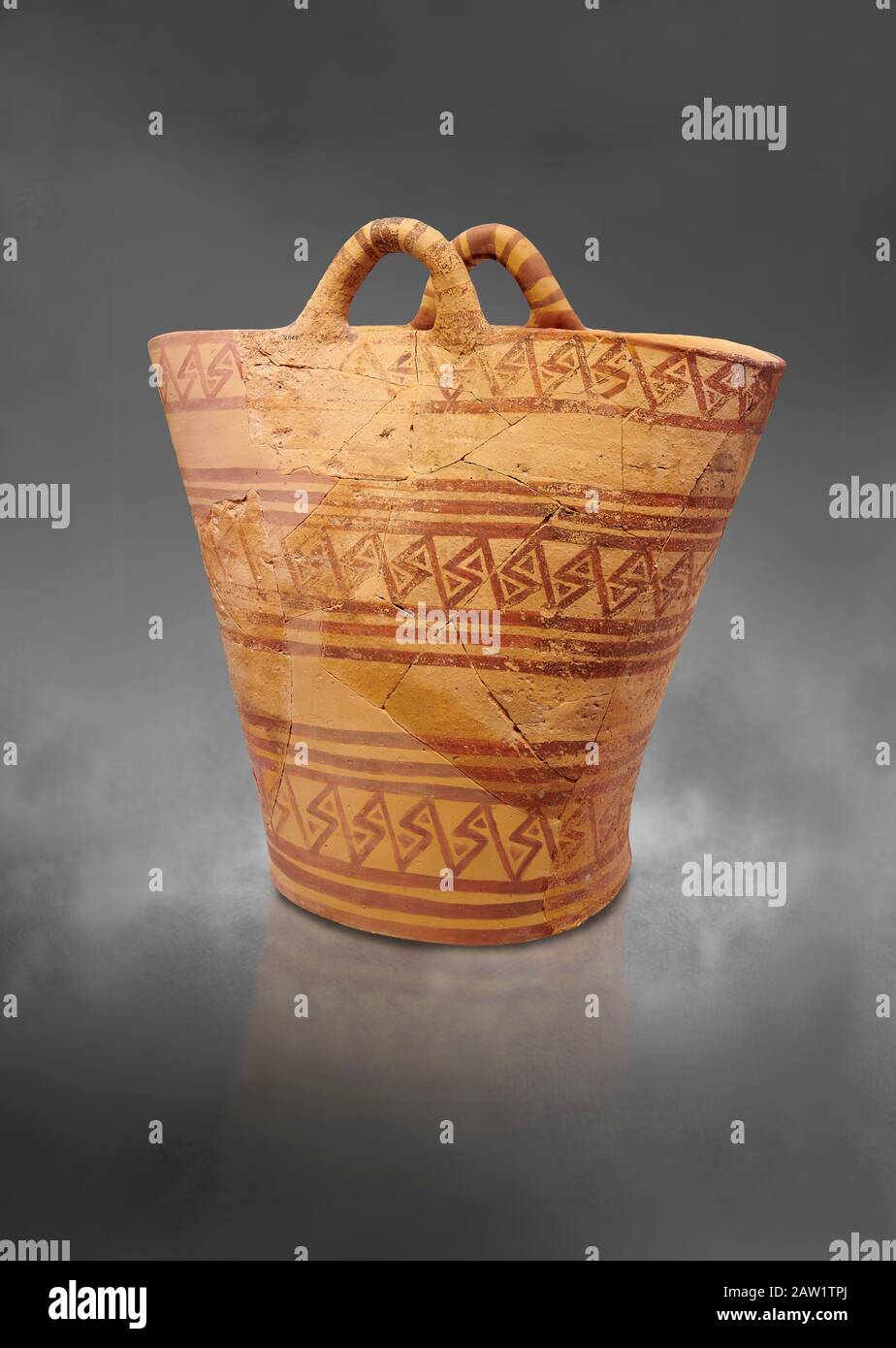 Minoan decorated clay alabastra , Konssos-Little Palace 1450-1370 BC ...