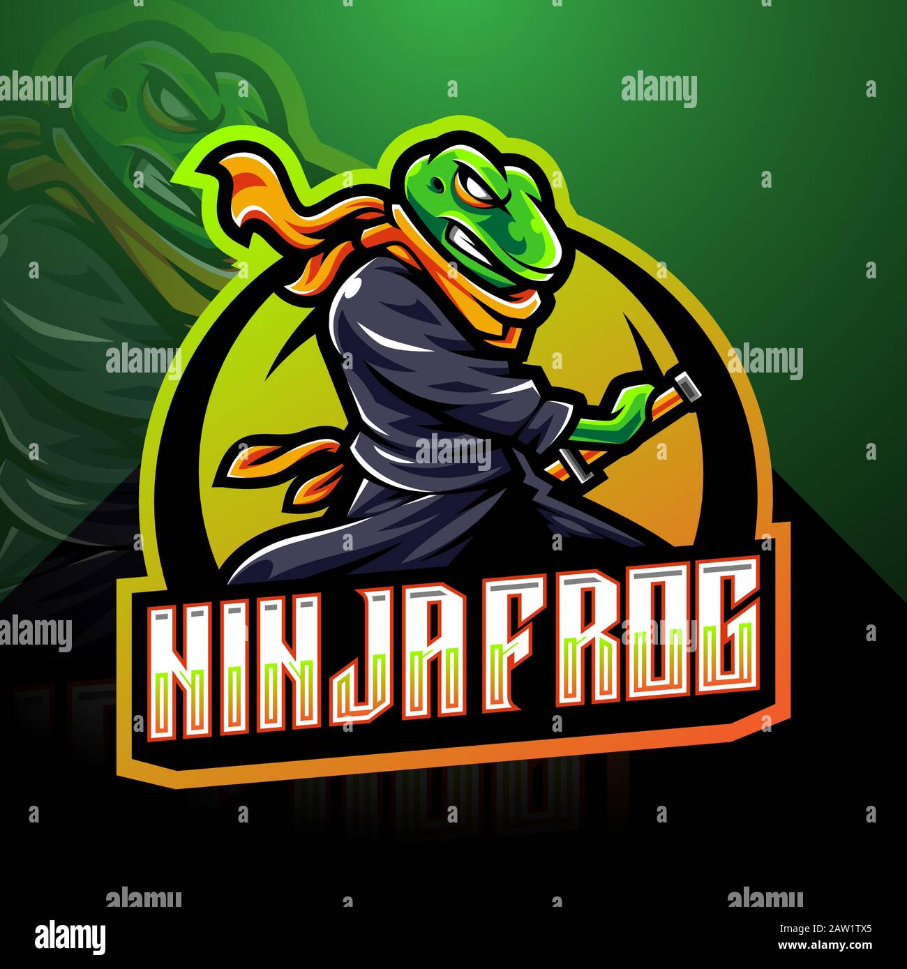 Ninja frog esport mascot logo Stock Vector Image & Art - Alamy
