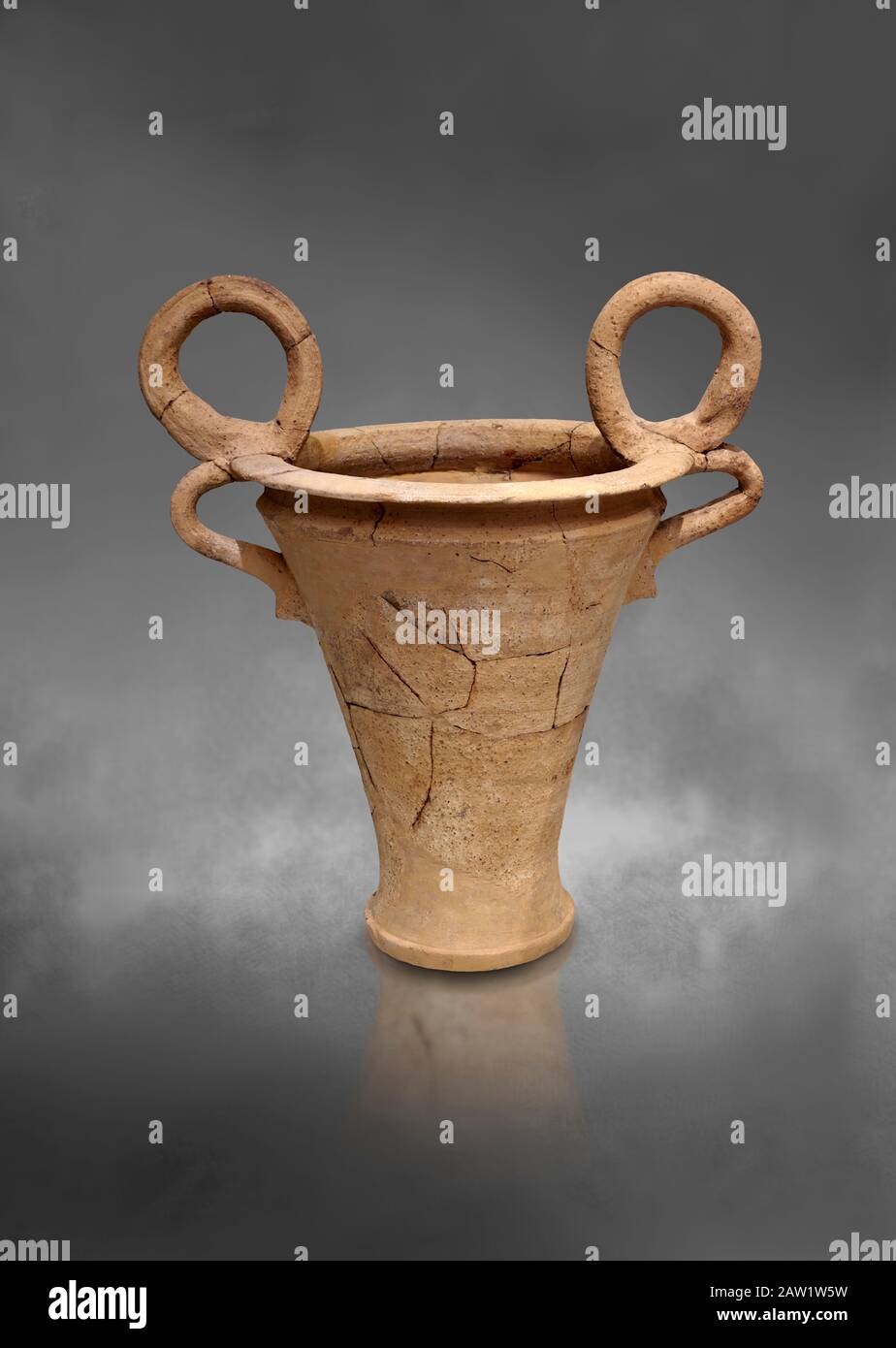 Minoan ritual vessel with figure of eight handles imitating Egyptian ...