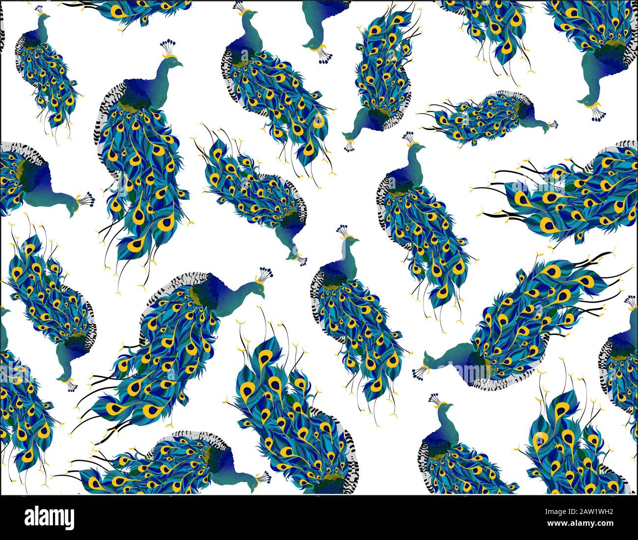The pattern with peacocks. Seamless vector ornament Stock Vector Image ...