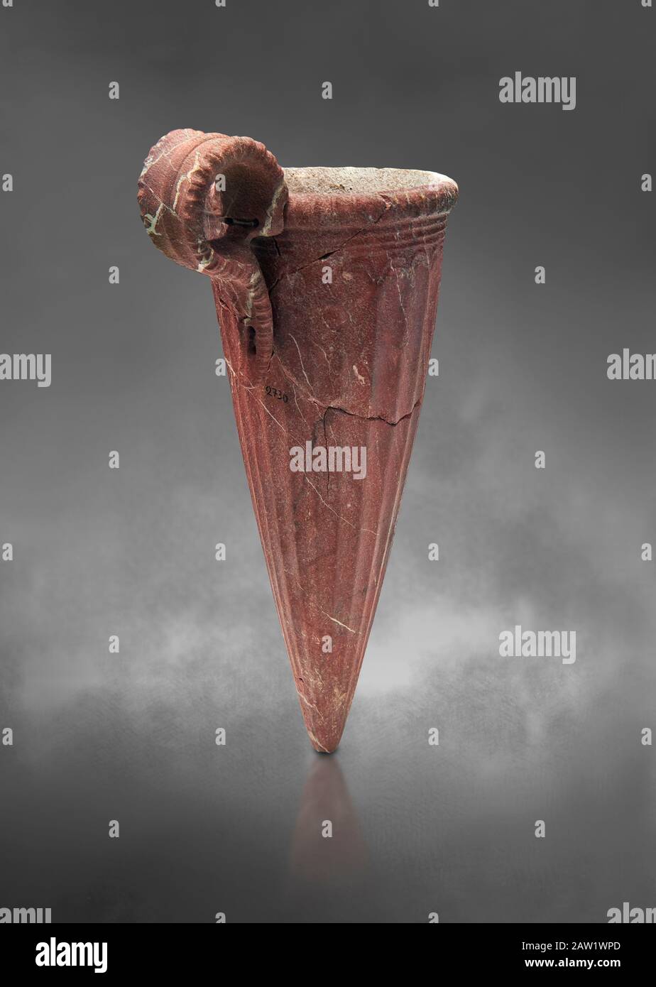 Minoan stone conical rhython with fluted decoration, Zakros 1500-1400 ...