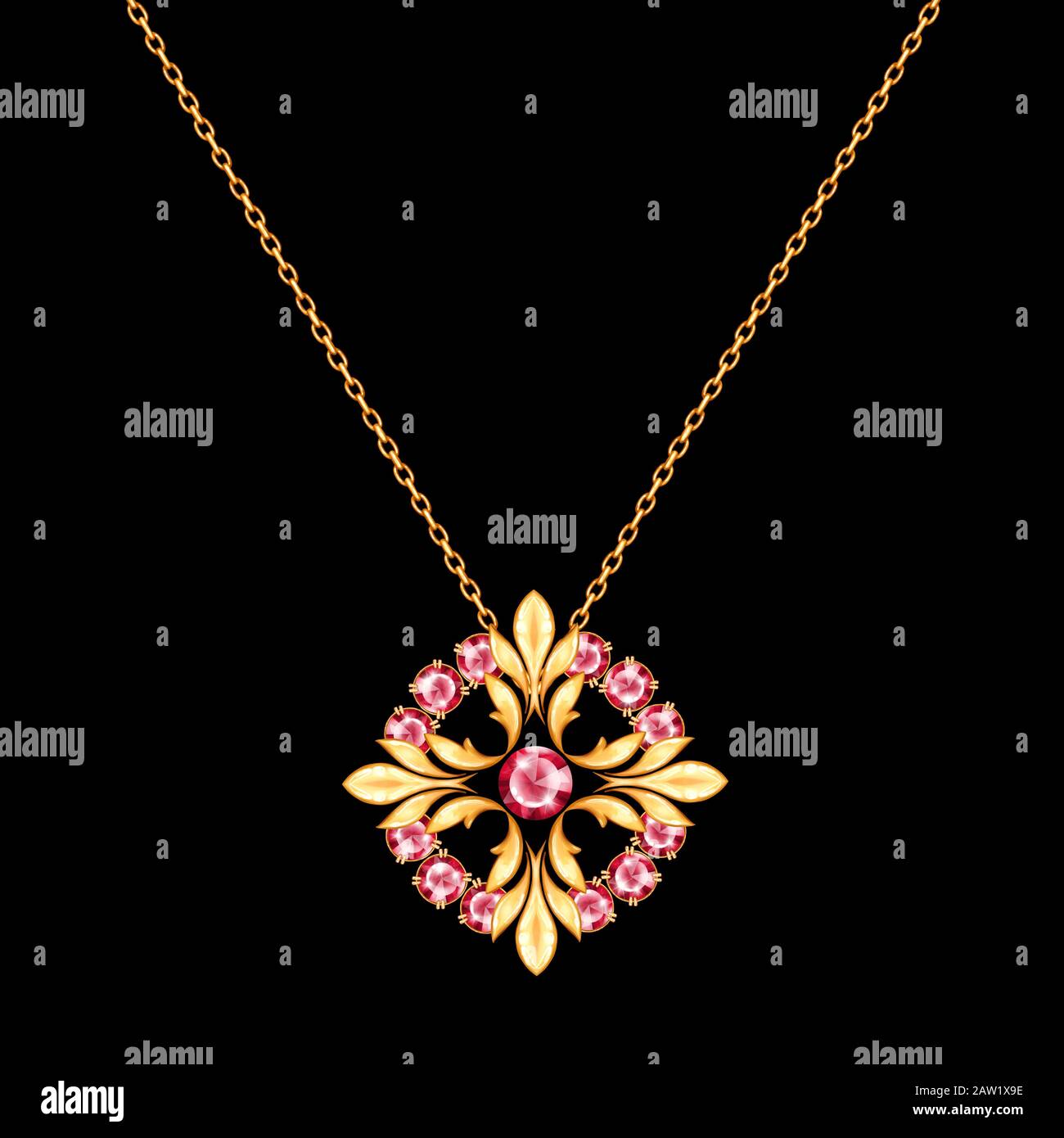 Gold round pendant hi-res stock photography and images - Alamy