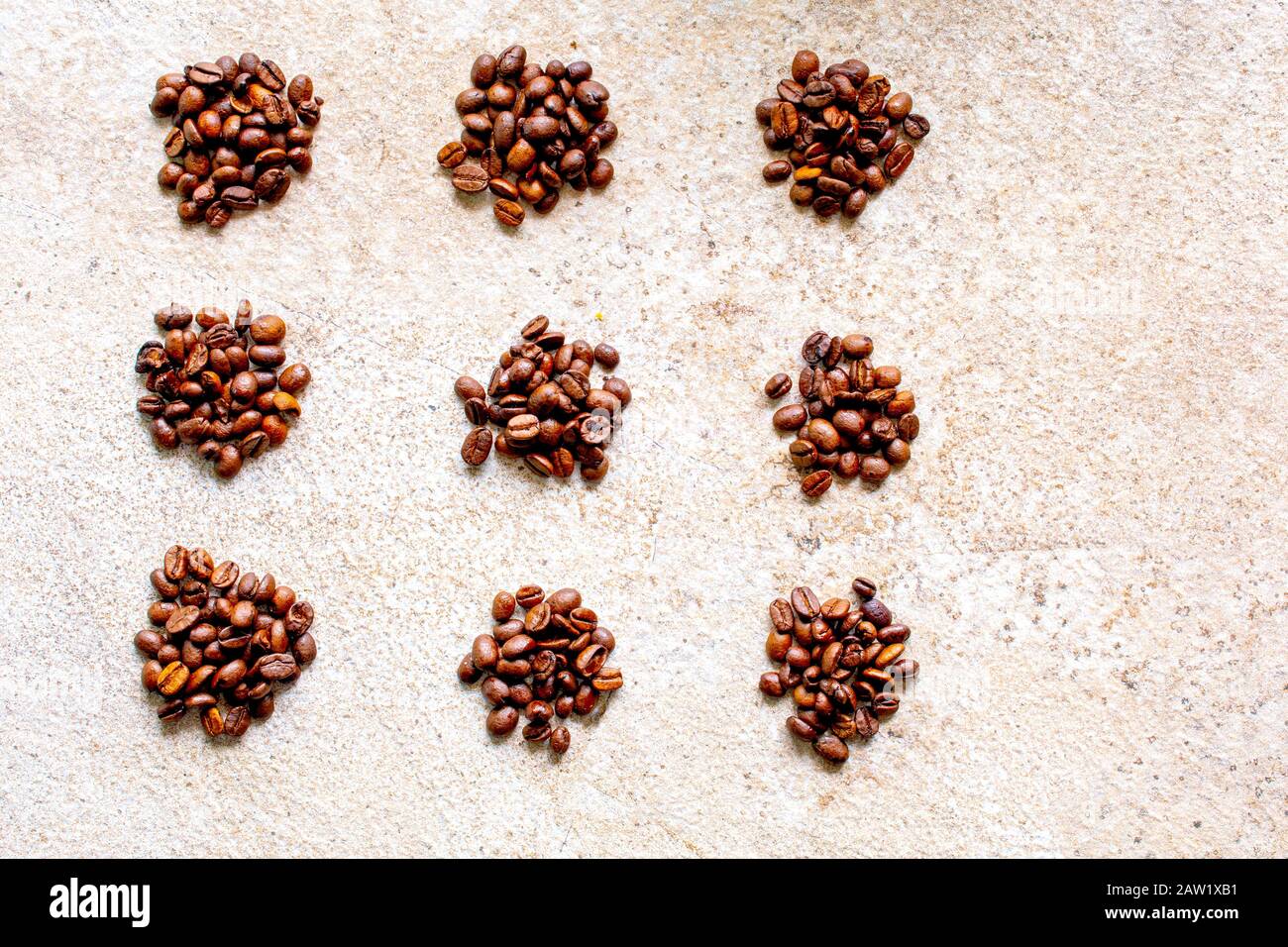 Coffee beans food knolling Stock Photo - Alamy