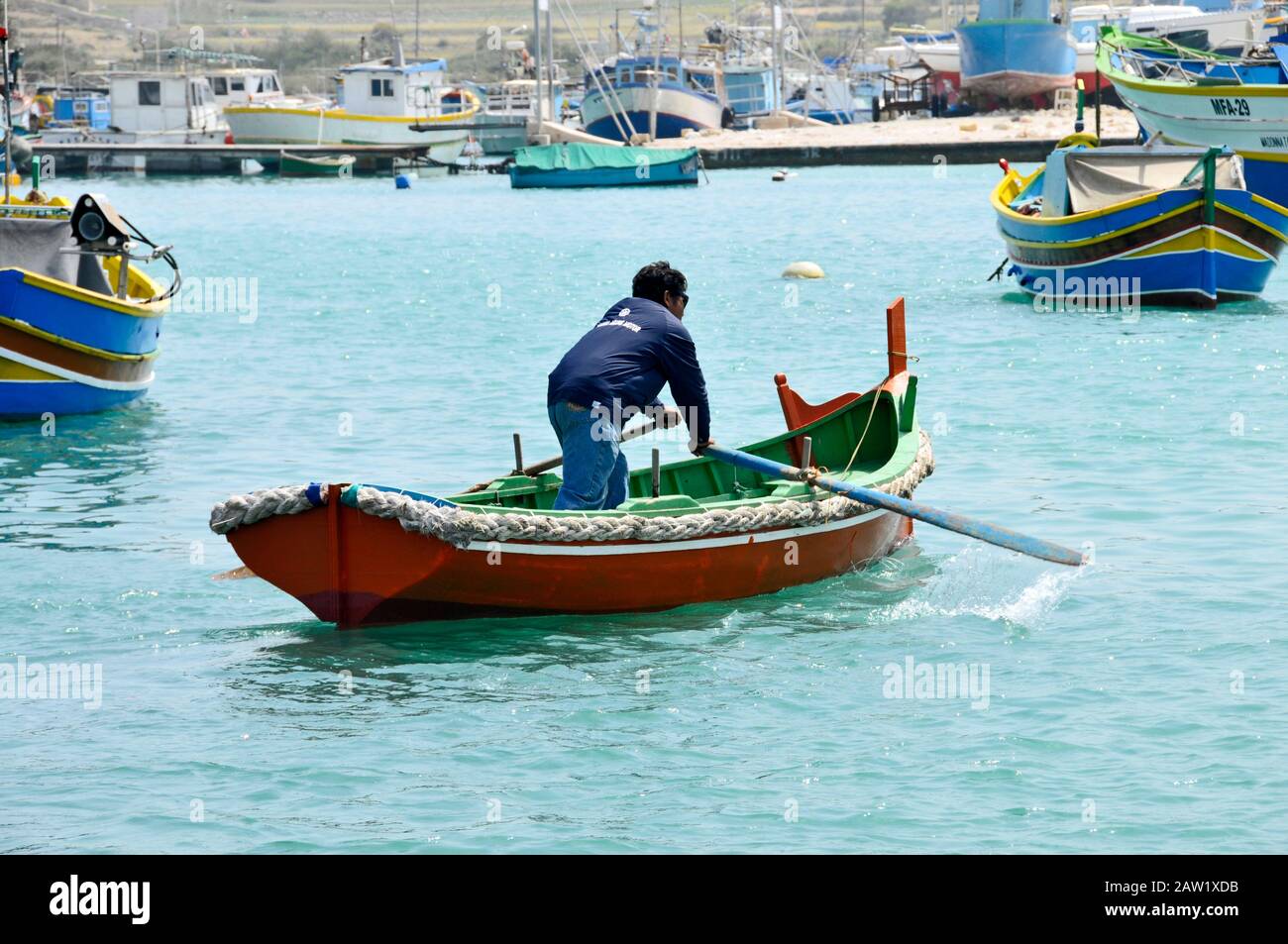 Around Malta - Water Taxi, Marsaxlokk Stock Photo - Alamy