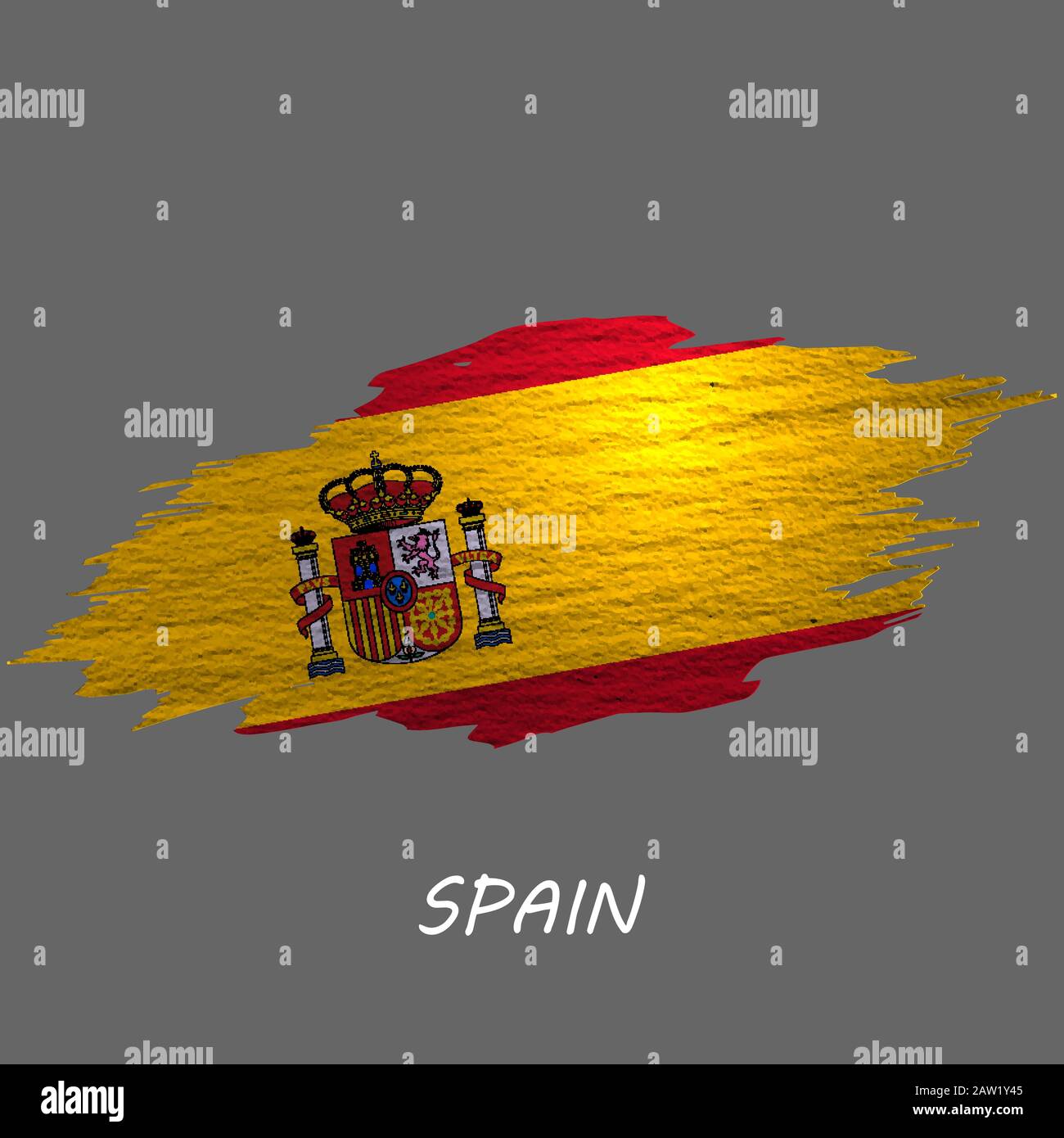 Grunge styled flag of Spain. Brush stroke background Stock Vector Image ...