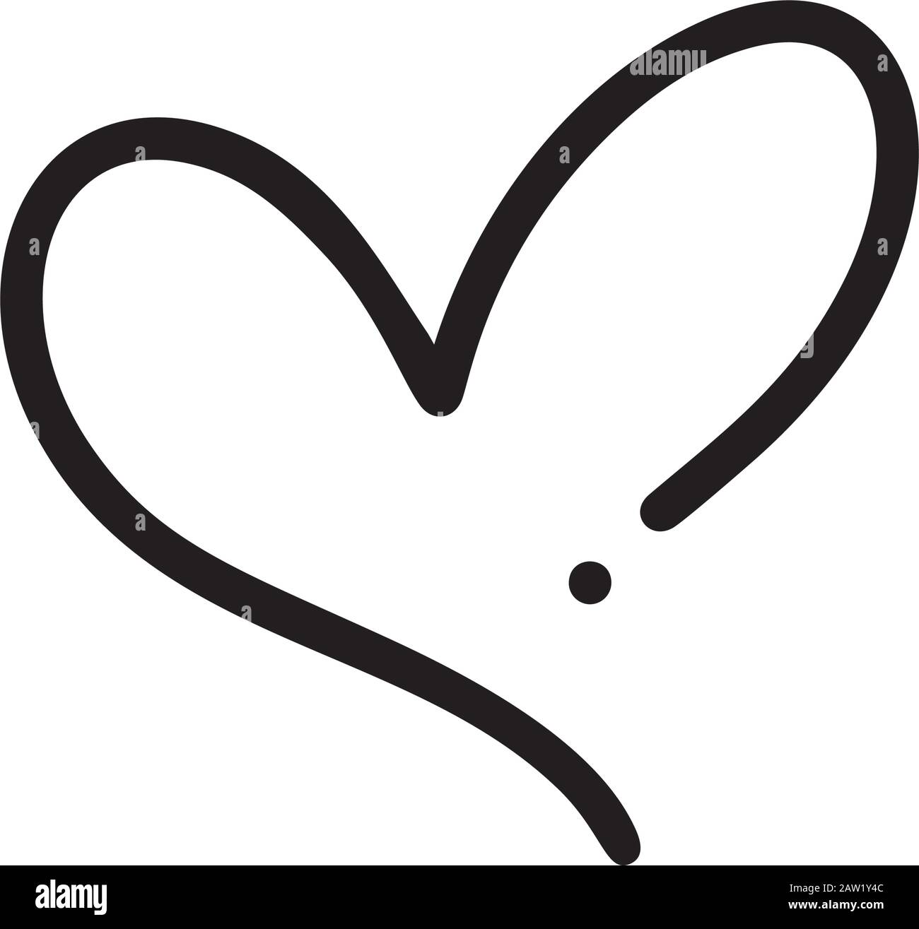 Monoline Heart love logo sign. Design flourish element for valentine ...