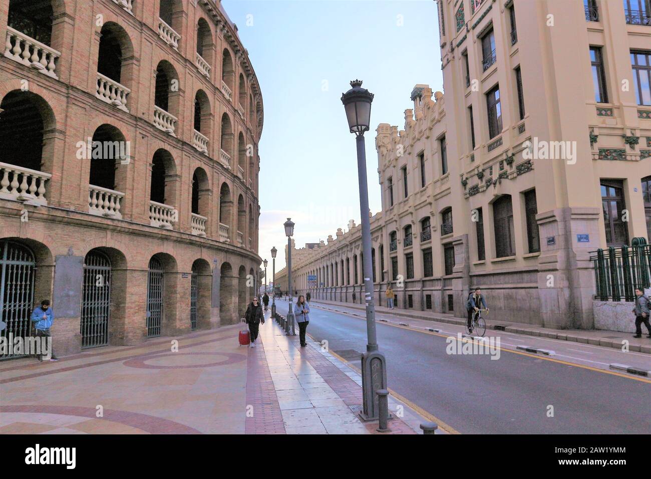 Valencia Spain Coliseum street Stock Photo - Alamy