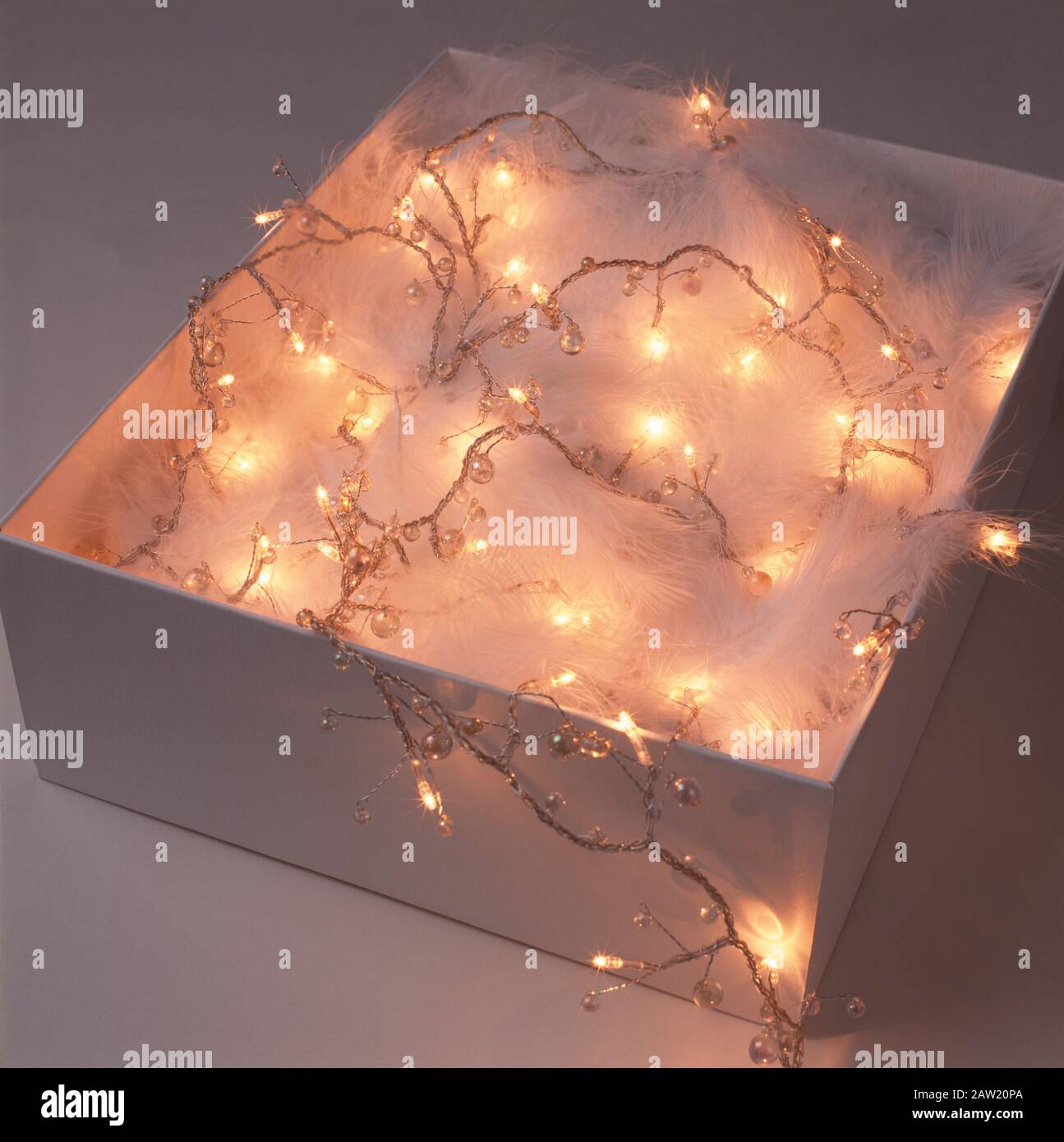 String of fairy lights in box Stock Photo - Alamy